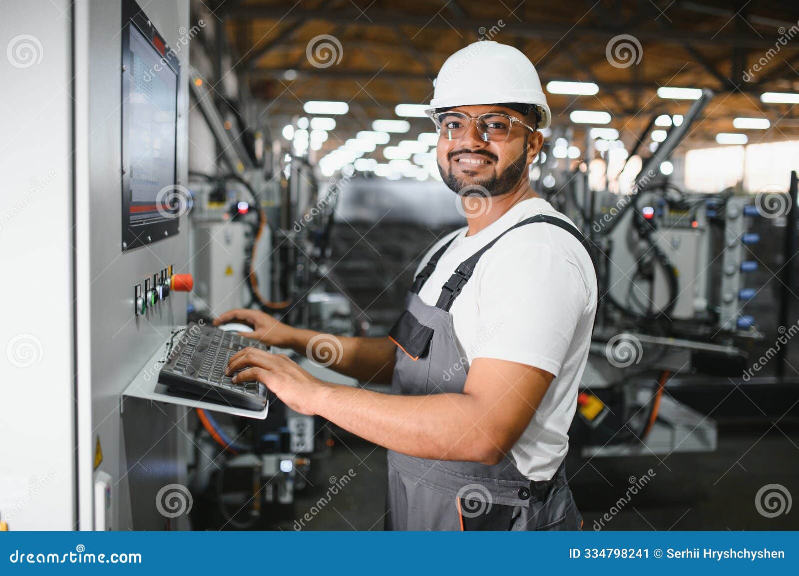 PVC Industry Worker or Operator Making Frames for Windows and Doors ...