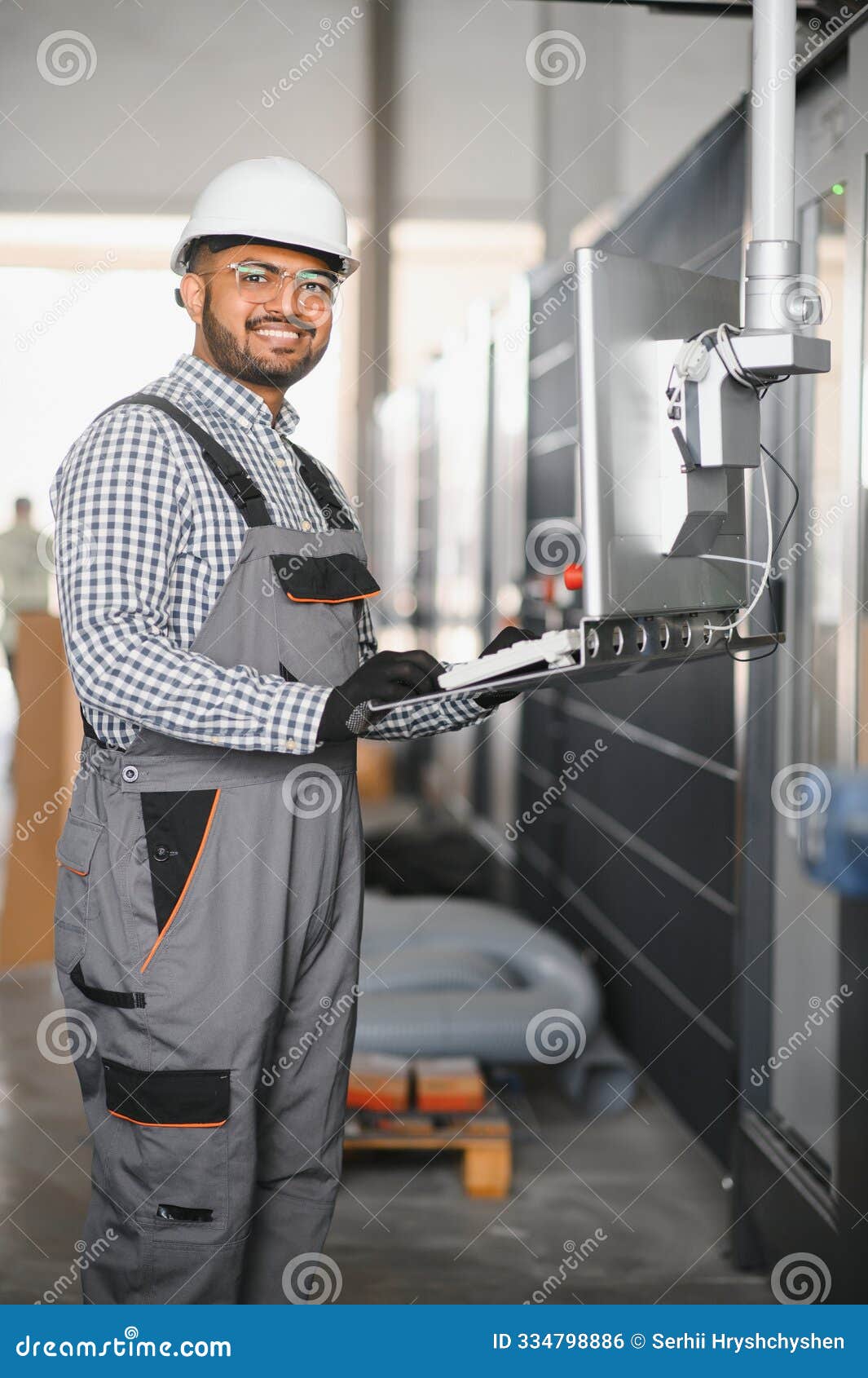 PVC Industry Worker or Operator Making Frames for Windows and Doors ...