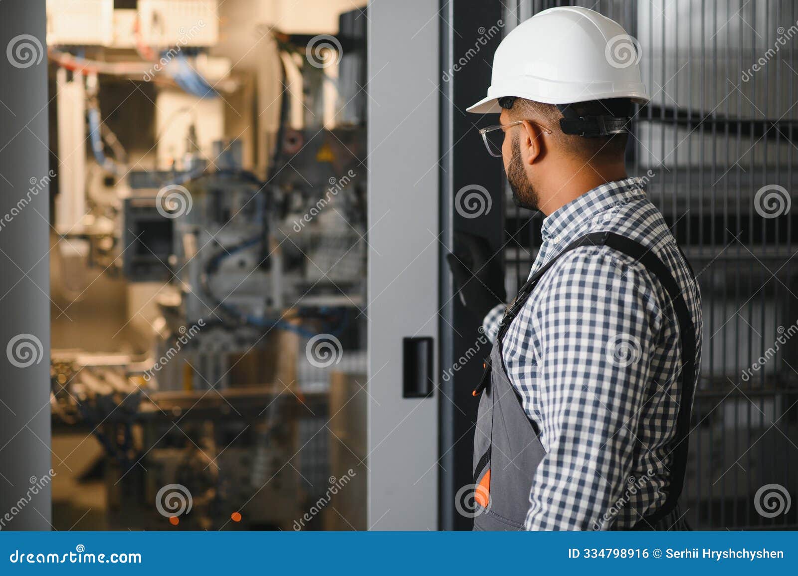 PVC Industry Worker or Operator Making Frames for Windows and Doors ...