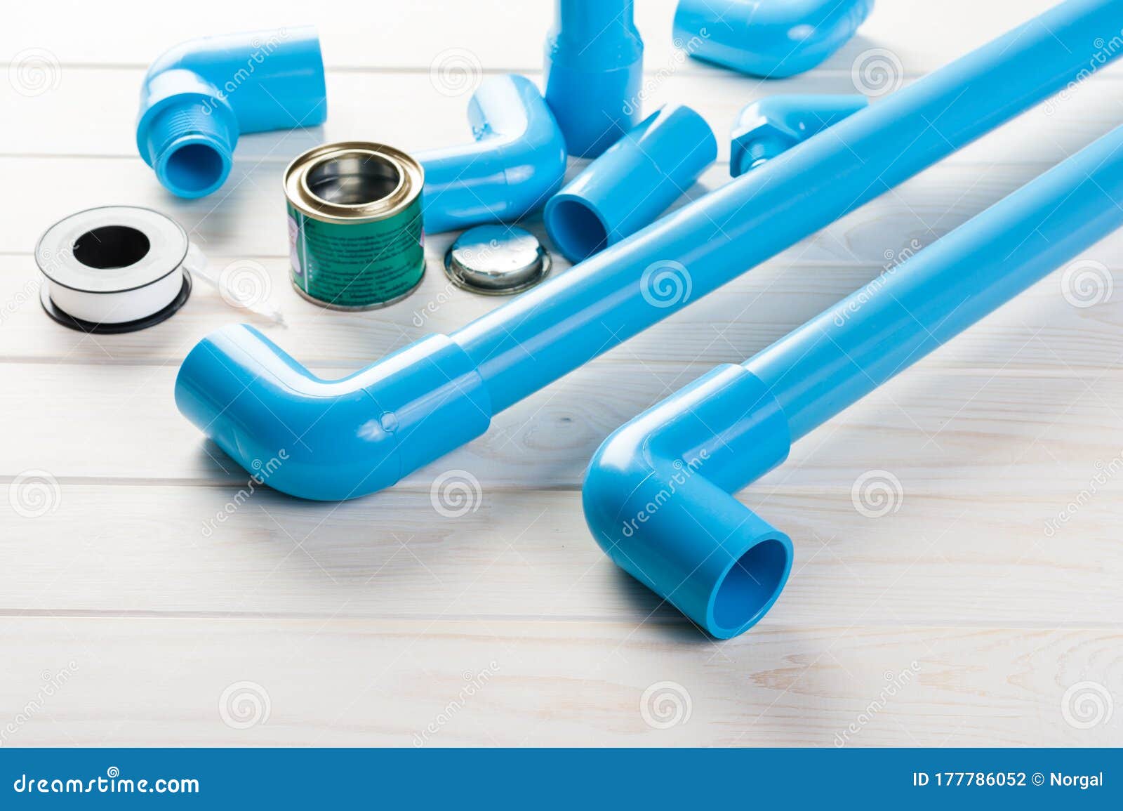 PVC Pipe connections stock photo. Image of blue, pipe - 177786052