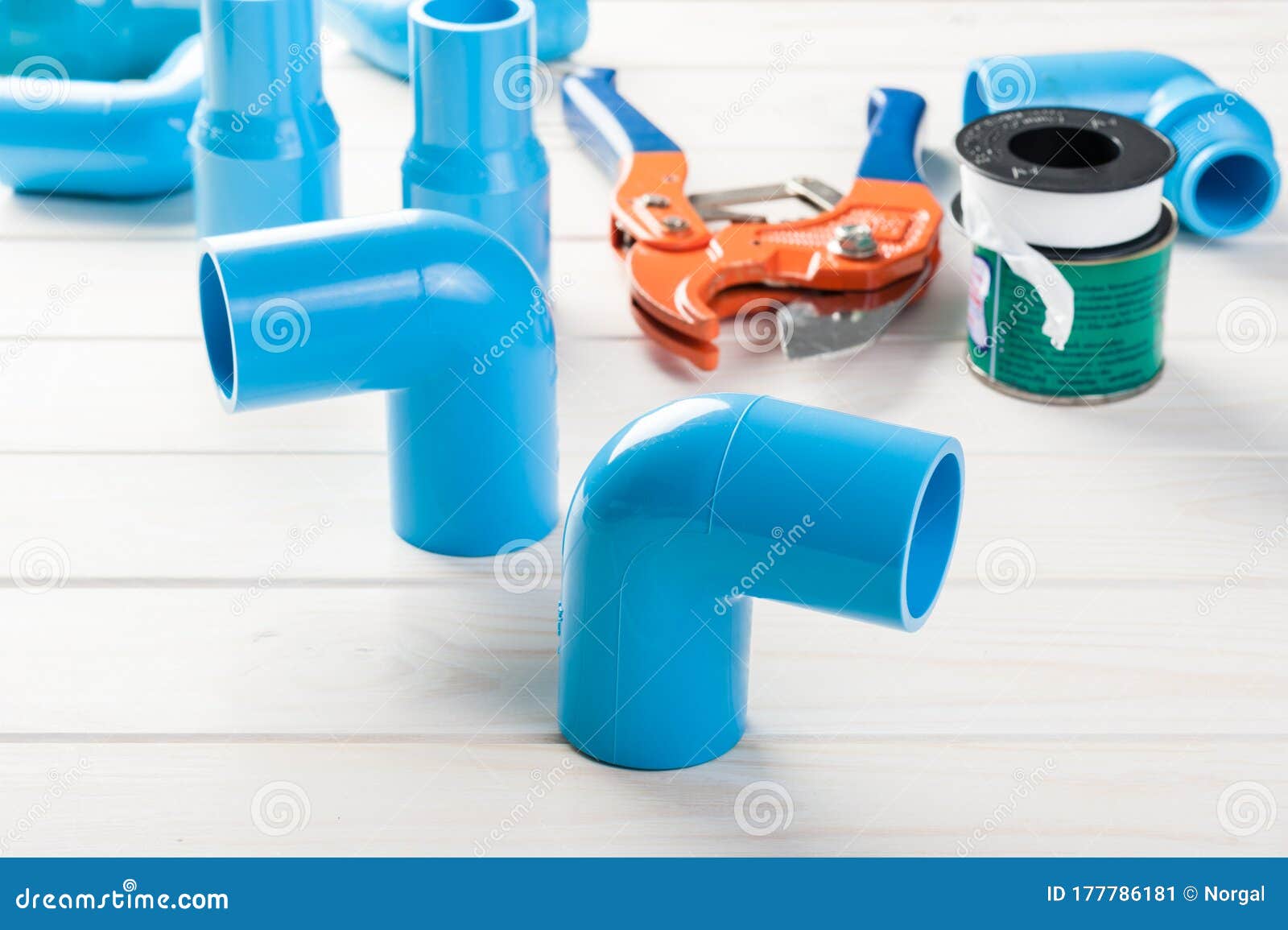 PVC Pipe connections stock image. Image of clean, industry - 177786181