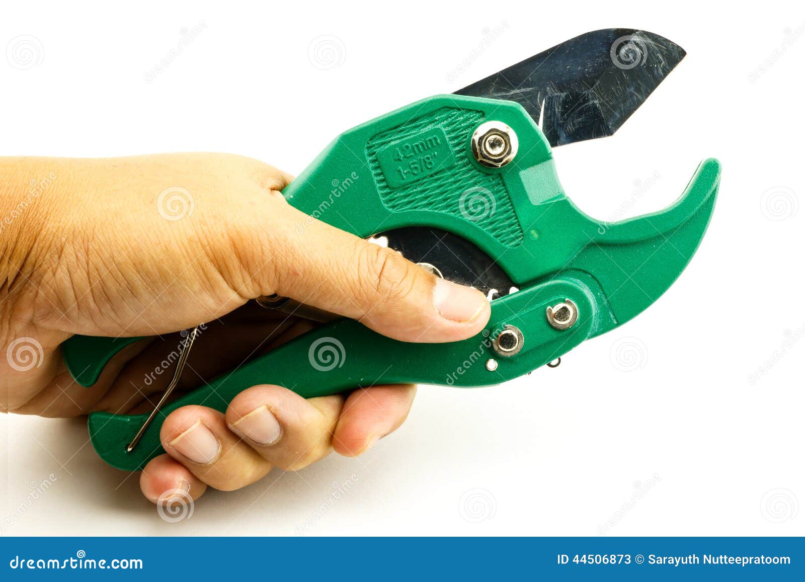 PVC Pipe Cutter in Technician Hand Stock Image - Image of worker, iron ...