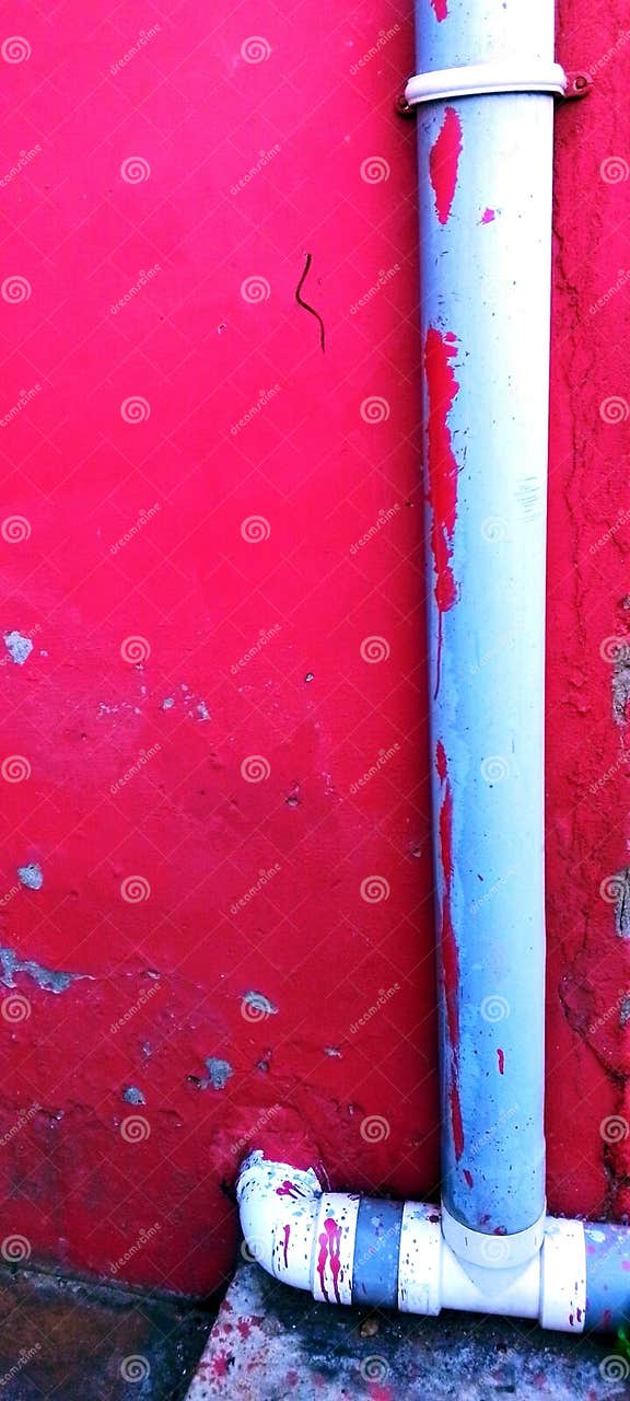 Pvc pipe laid on wall stock image. Image of engineering - 298509689