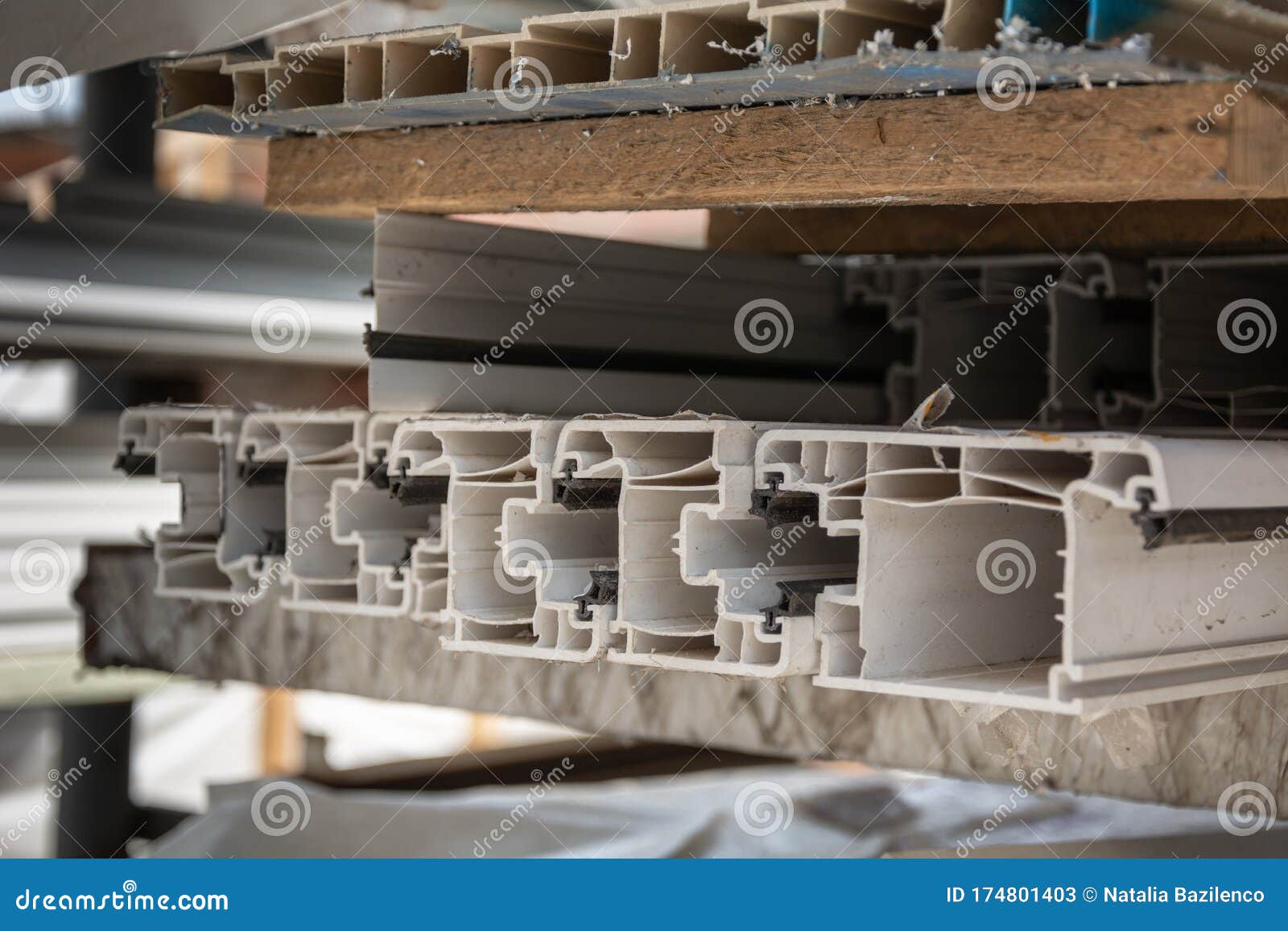 PVC Plastic Elements in Workshop for Door and Window Profile Production ...