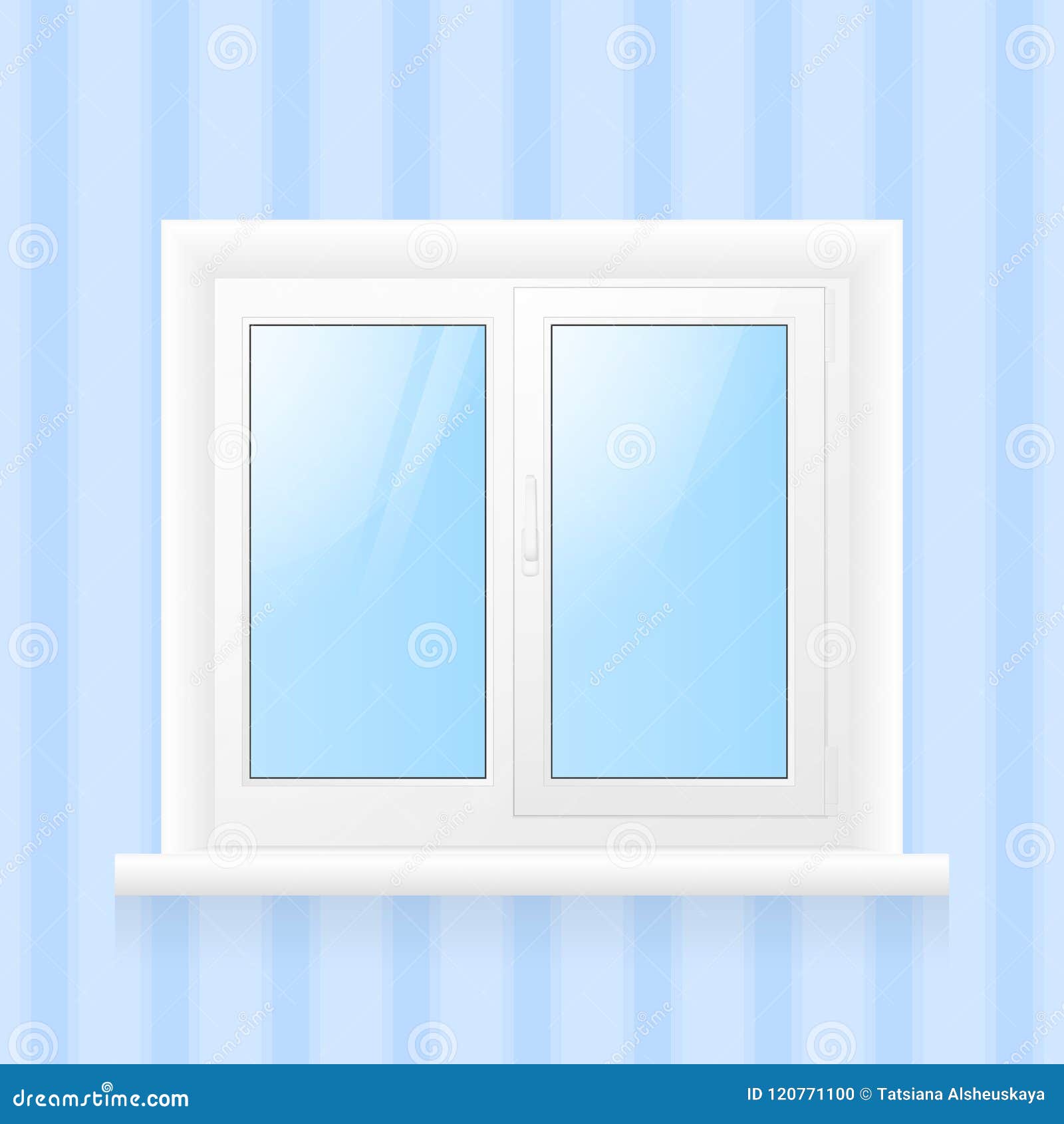 PVC Plastic Window. Home Window Design Element. Realistic Illustration ...