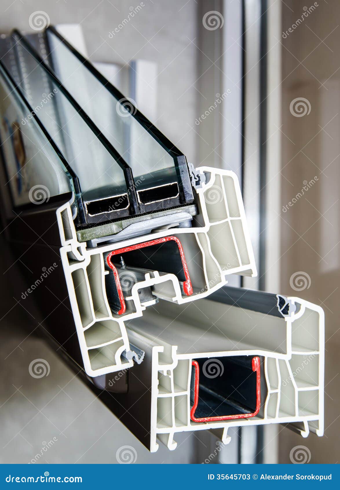 PVC Profile System for Windows Stock Image - Image of white, urban ...