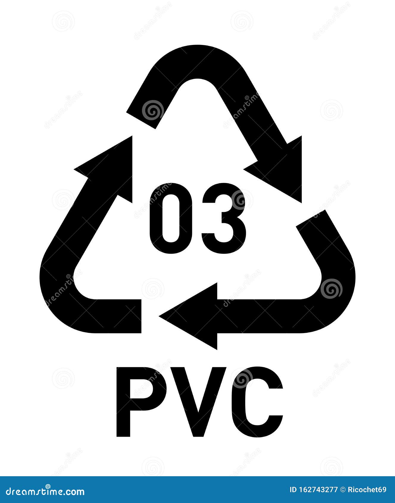 PVC resin code 03 symbol stock illustration. Illustration of background ...