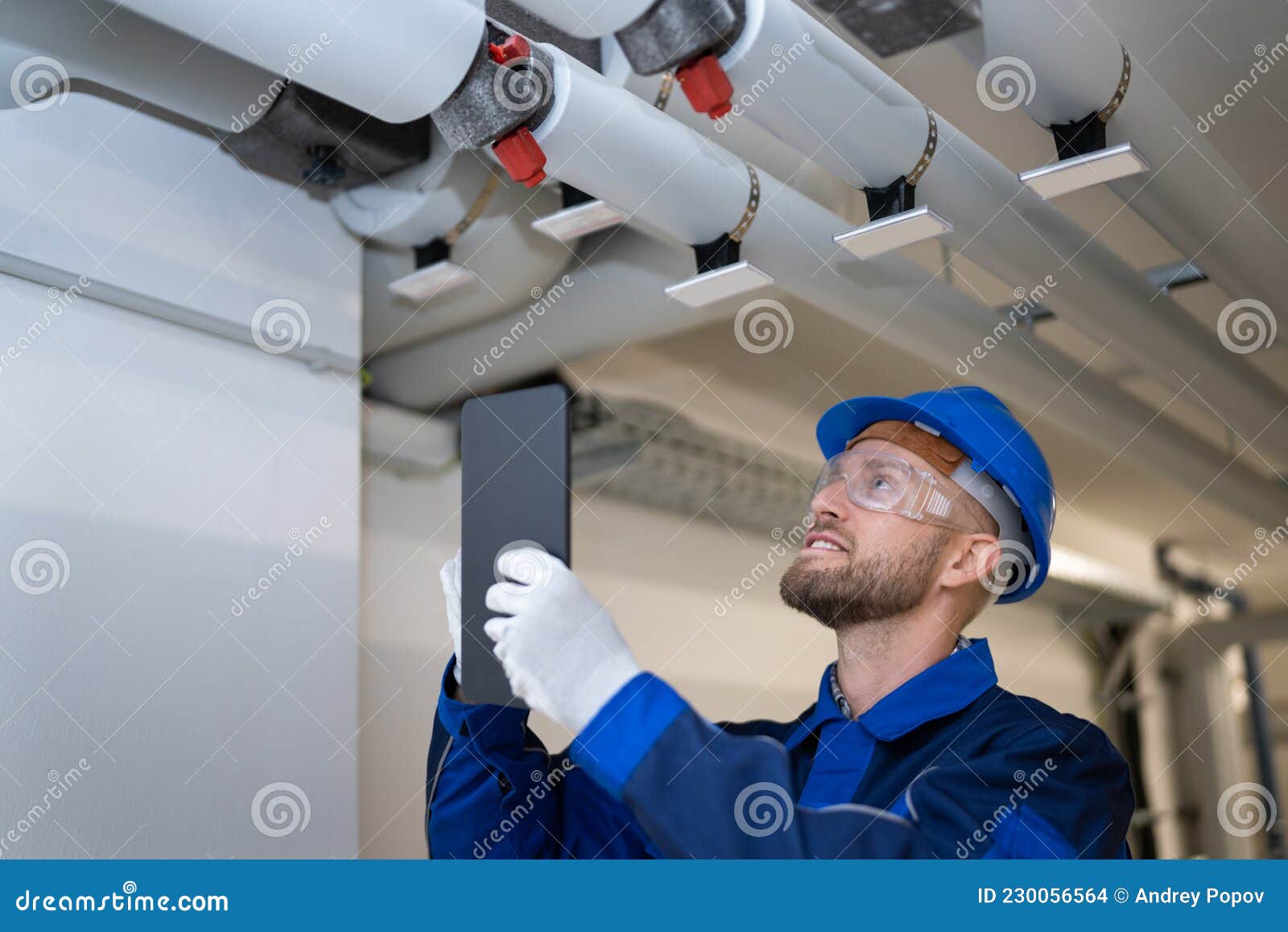 PVC Water Pipe Inspection by Construction Stock Photo - Image of ...