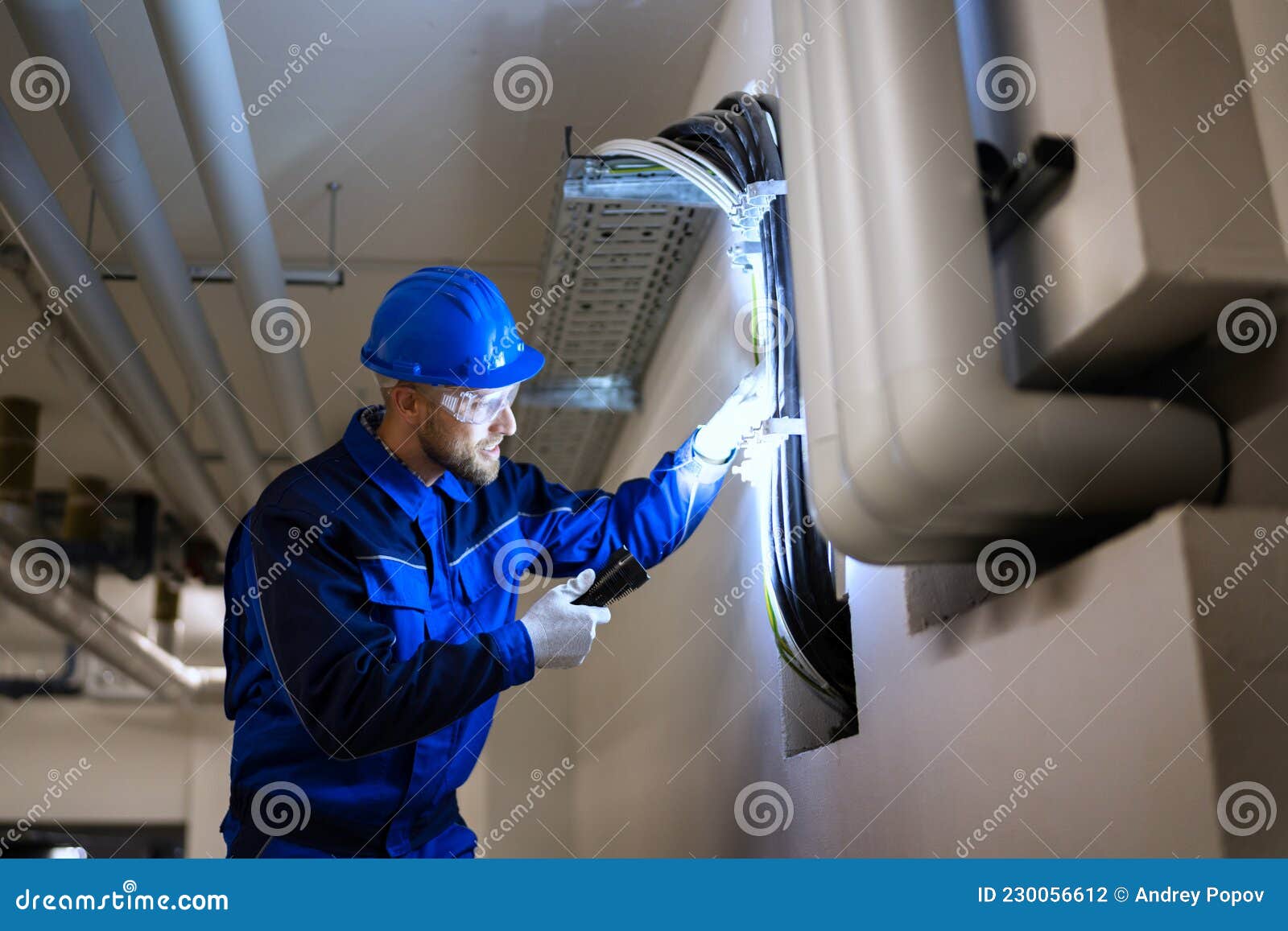 PVC Water Pipe Inspection by Construction Stock Photo - Image of ...