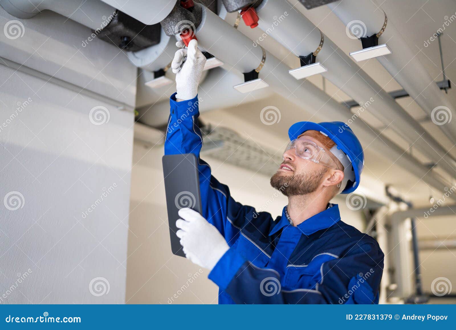 PVC Water Pipe Inspection by Construction Stock Image - Image of ...