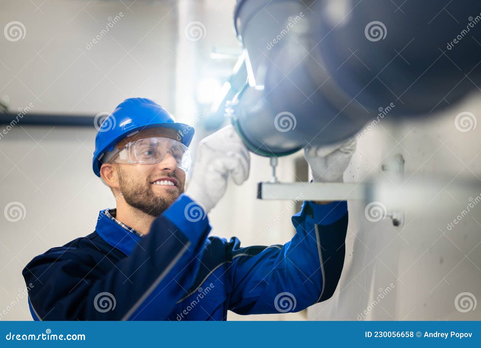PVC Water Pipe Inspection by Construction Stock Photo - Image of check ...