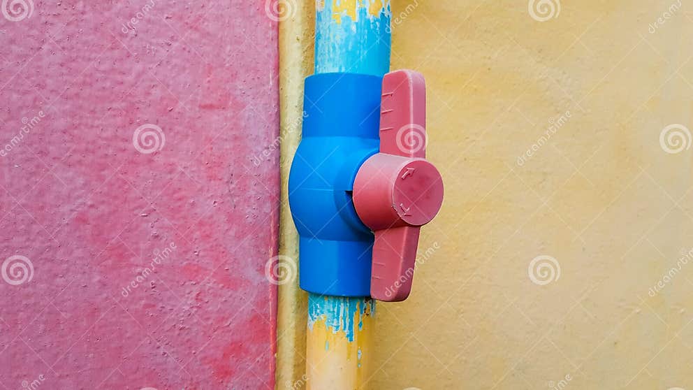 PVC of water on the wall. stock photo. Image of pipeline - 87834252