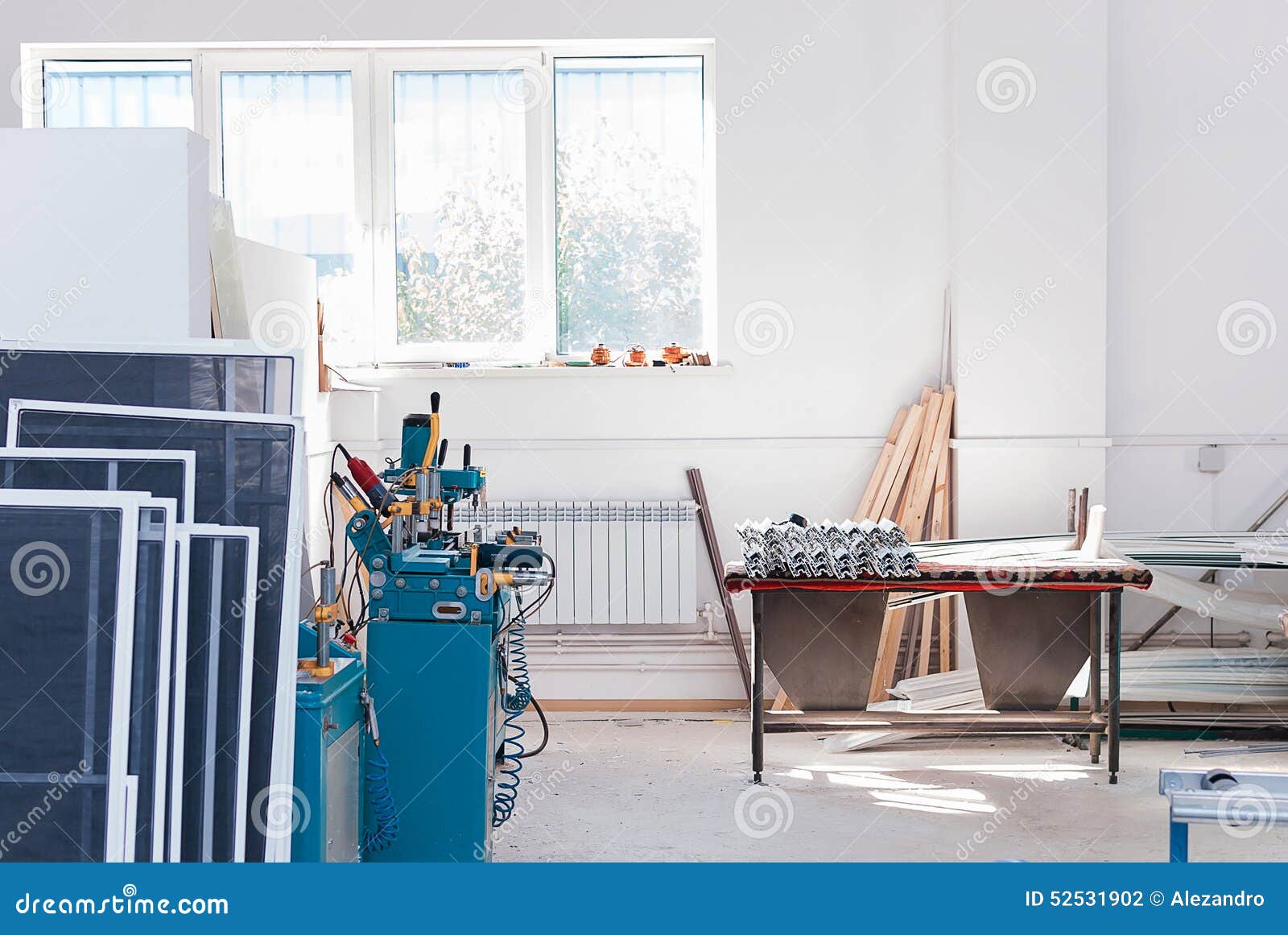 PVC Window Factory Interrior Stock Photo - Image of factory, industrial ...