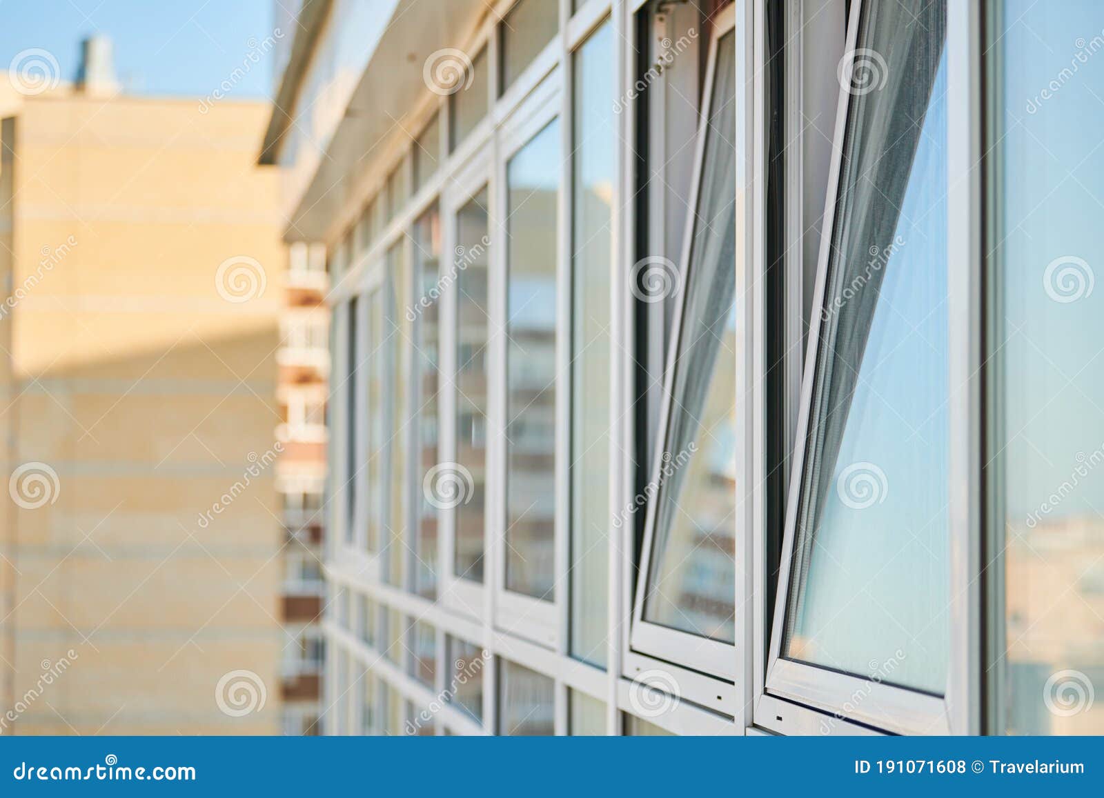 PVC Windows on Facade of Skyscraper Stock Photo - Image of lock, modern ...