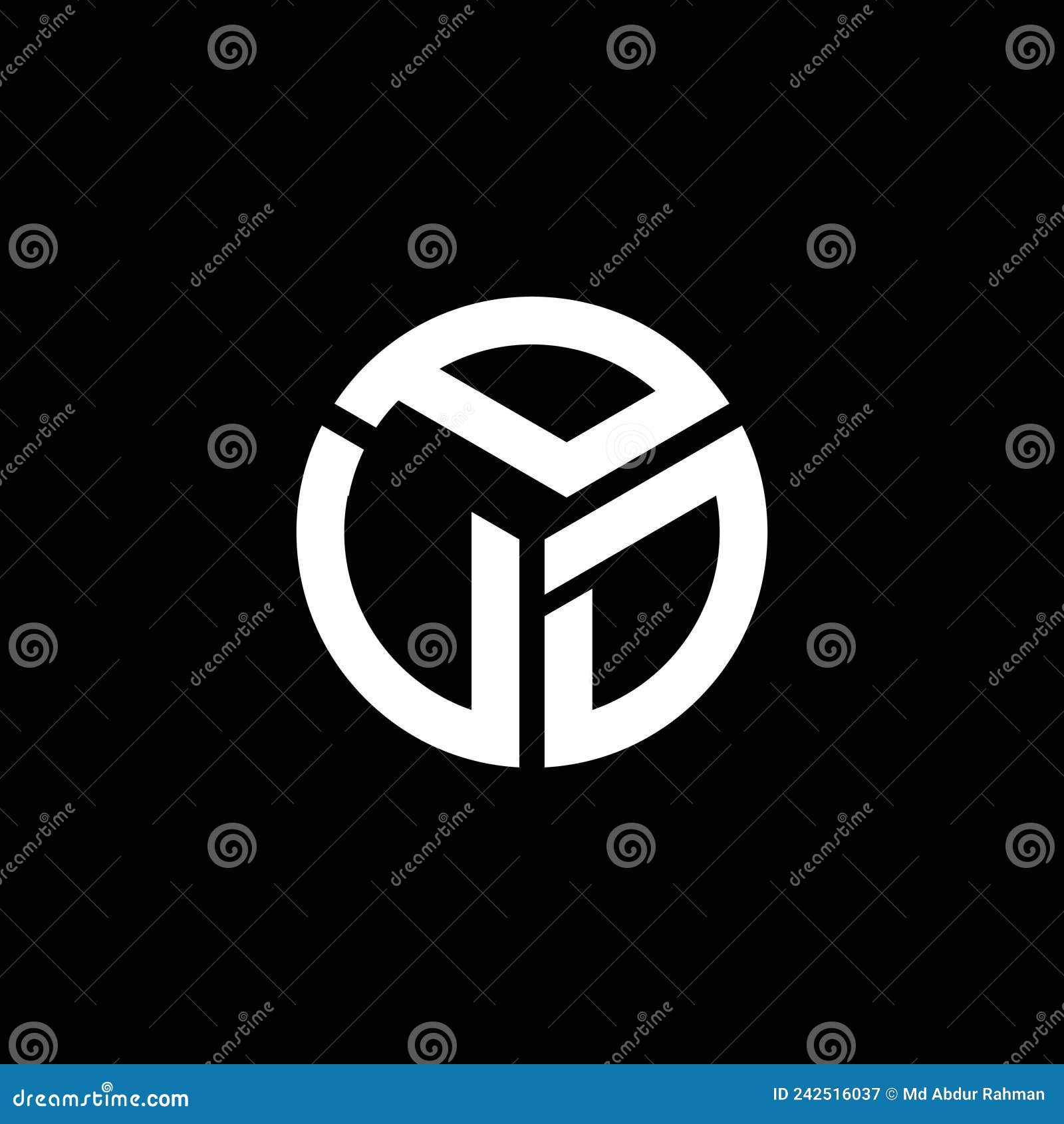 PVD Letter Logo Design on Black Background. PVD Creative Initials ...