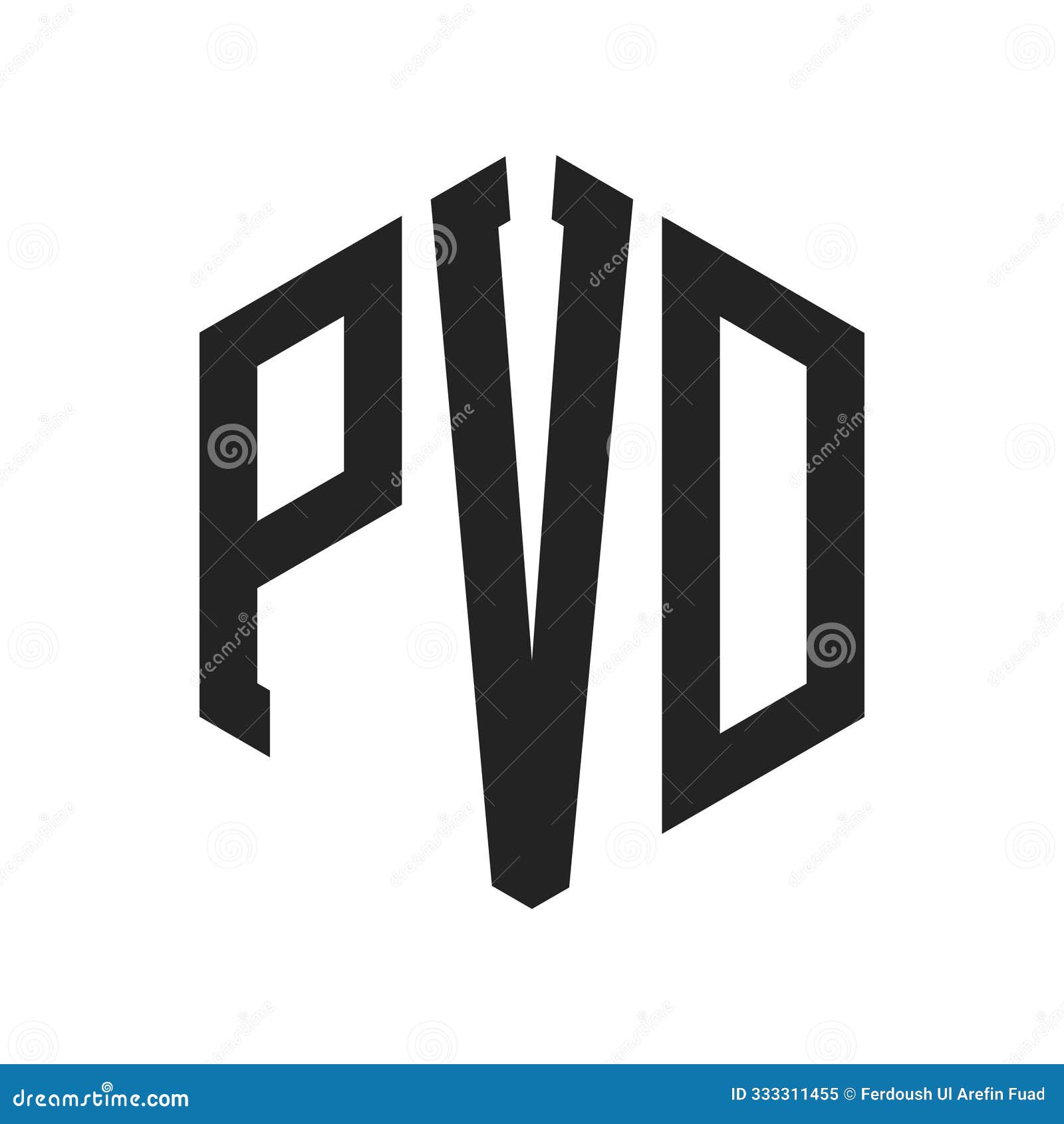 PVD Logo Design. Initial Letter PVD Monogram Logo Using Hexagon Shape ...