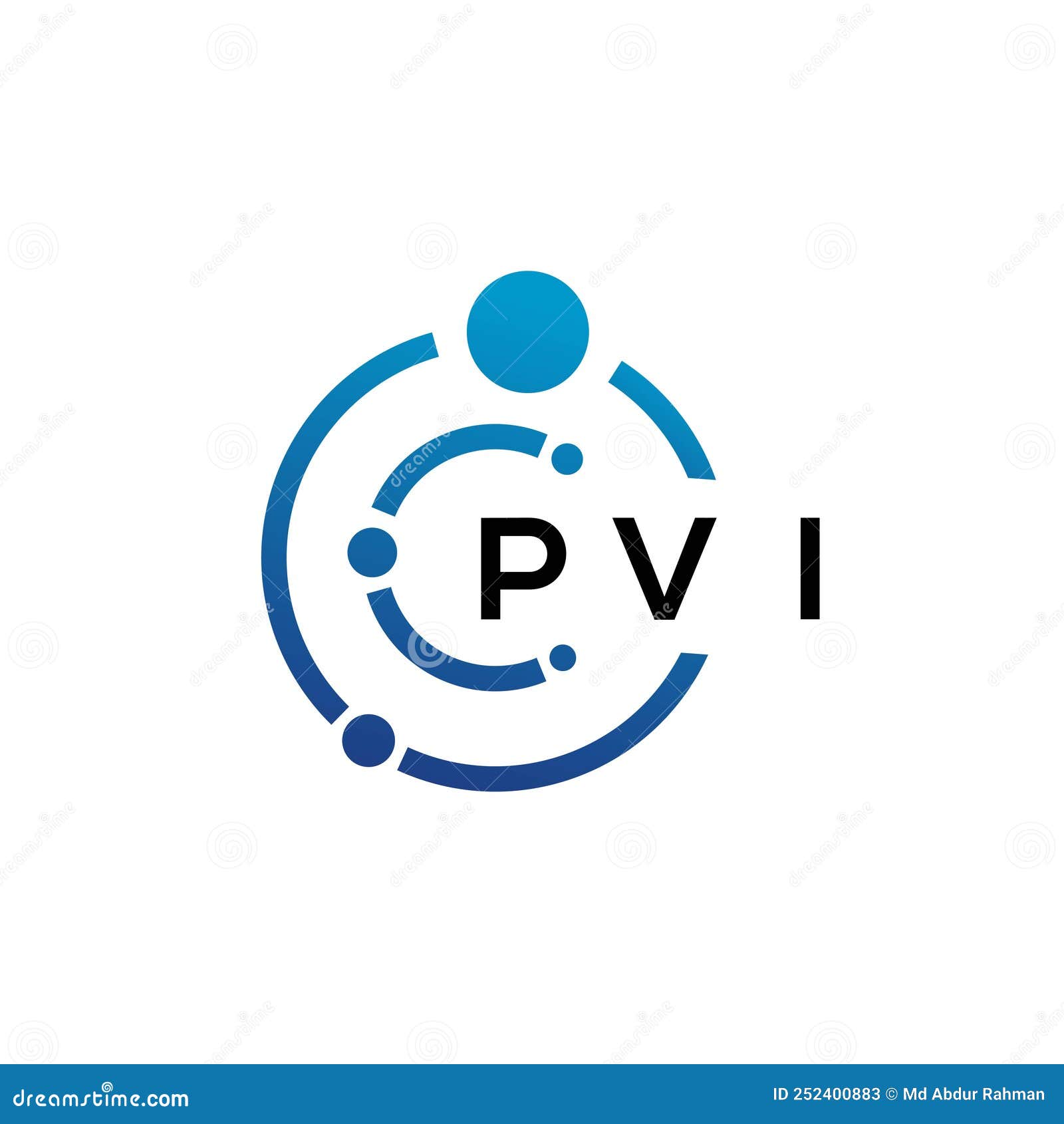 PVI Letter Technology Logo Design on White Background. PVI Creative ...