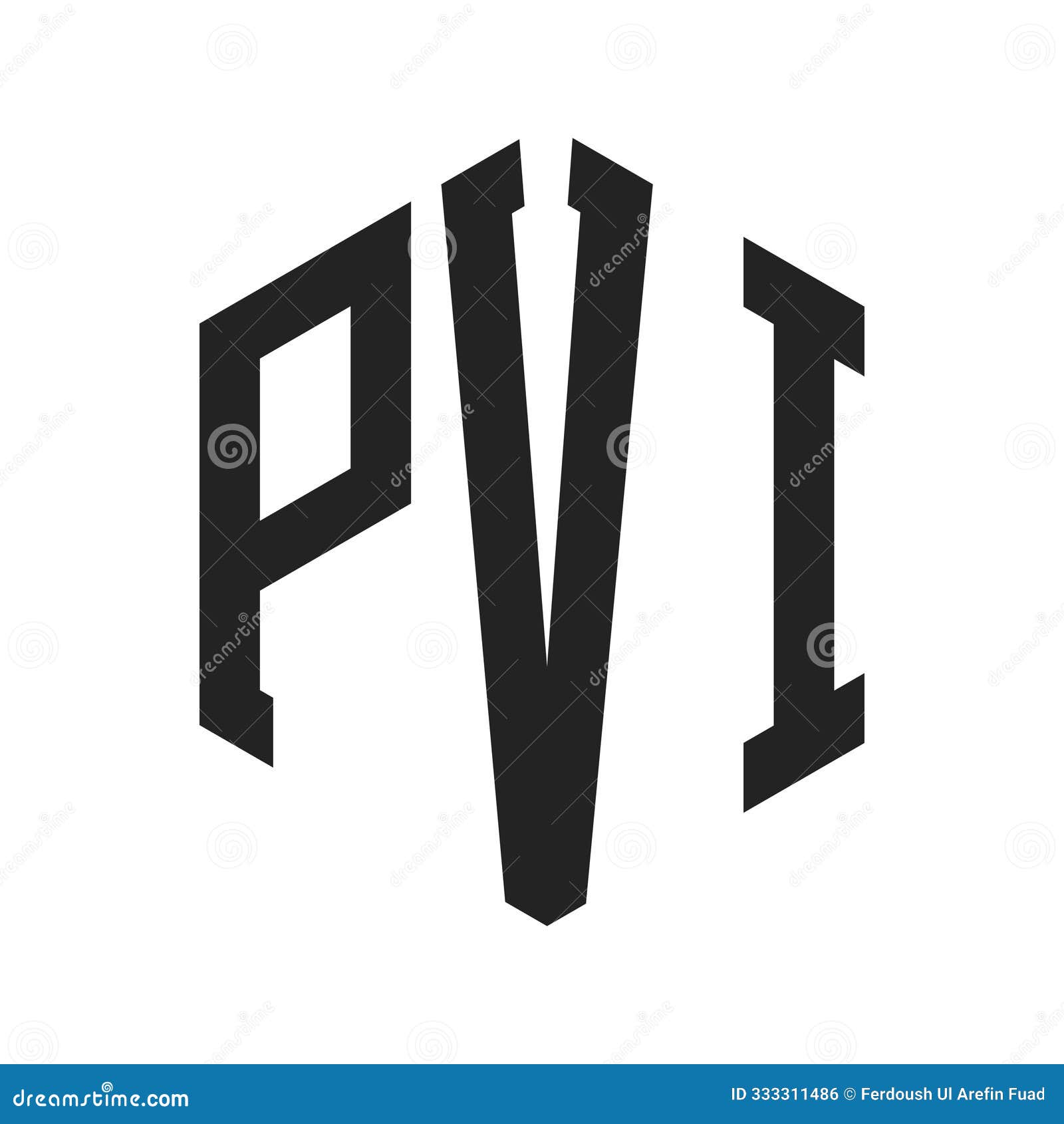 PVI Logo Design. Initial Letter PVI Monogram Logo Using Hexagon Shape ...
