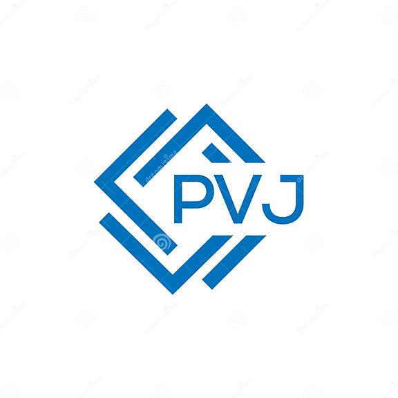 PVJ Letter Logo Design on White Background. PVJ Creative Circle Letter ...
