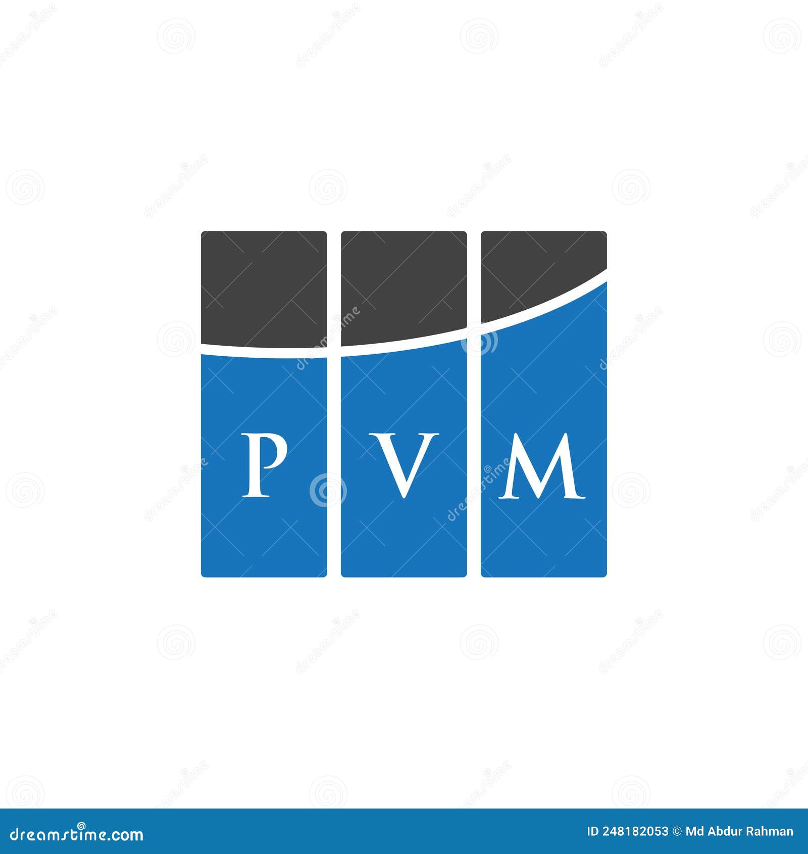 PVM Letter Logo Design on WHITE Background. PVM Creative Initials ...