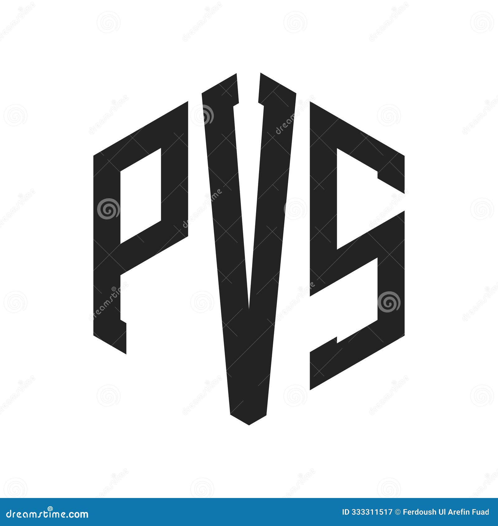 PVS Logo Design. Initial Letter PVS Monogram Logo Using Hexagon Shape ...