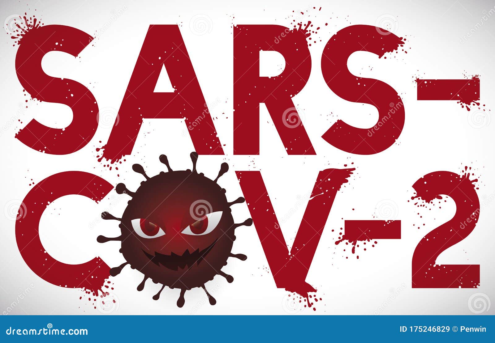 Mischievous Coronavirus Over Sign with Its Technical Name SARS-CoV-2 ...
