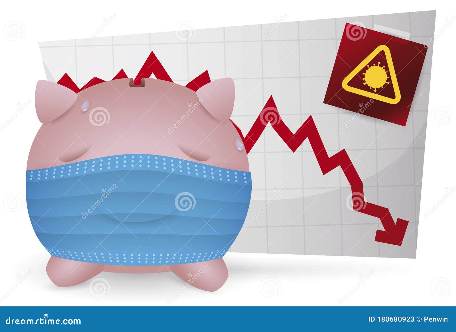 Worried Sweating Scared Emoticon Cartoon Face Icon Vector Illustration ...