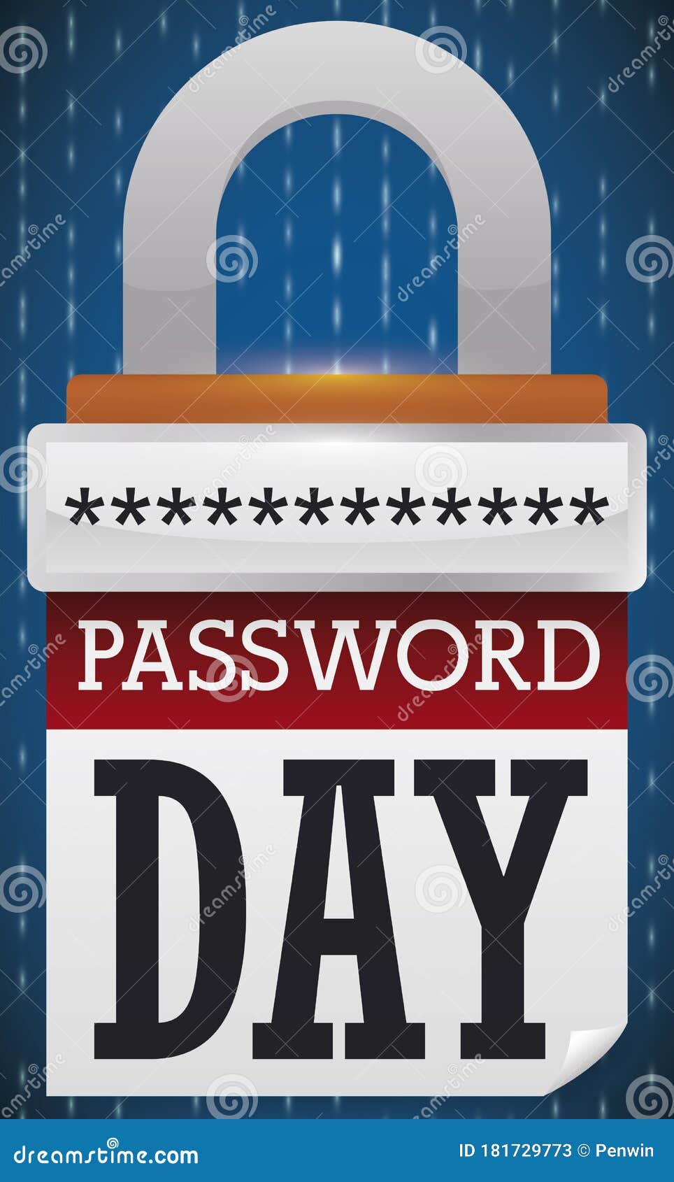 Calendar with Padlock and Input Promoting Password Day Celebration ...