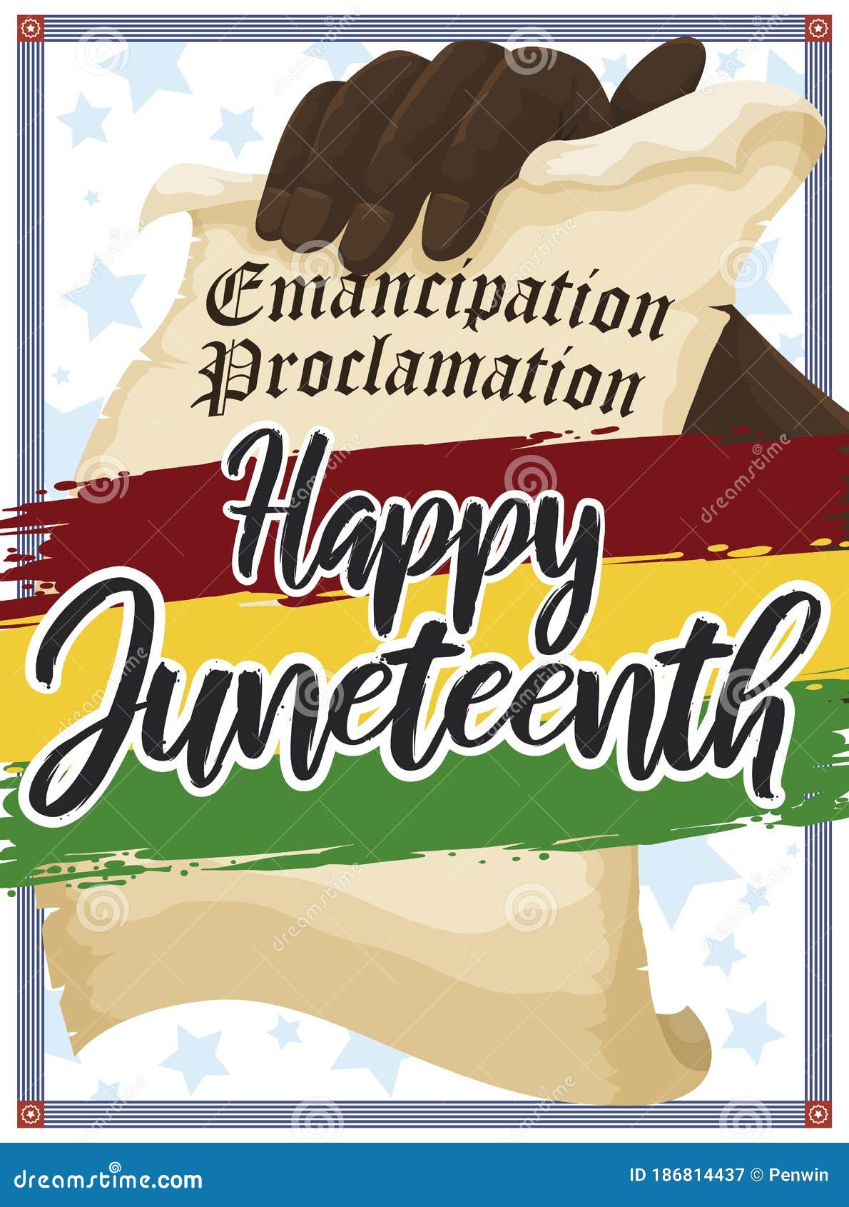 Hand Holding Emancipation Proclamation and Splashes To Commemorate ...