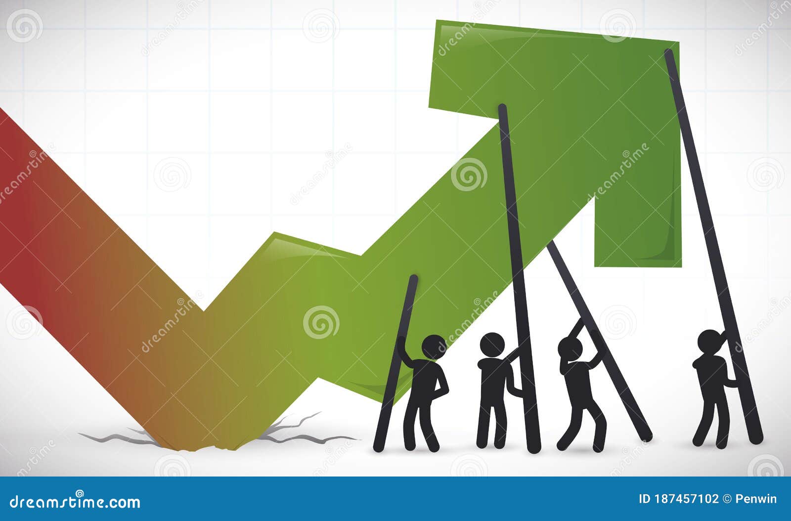 Ascend Arrow Depicting Collaborative Effort for Economic Recovery ...