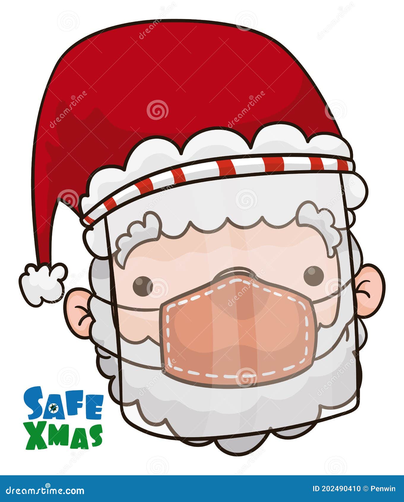 Santa Claus Promoting Safety Measures during Xmas and Pandemic Season ...