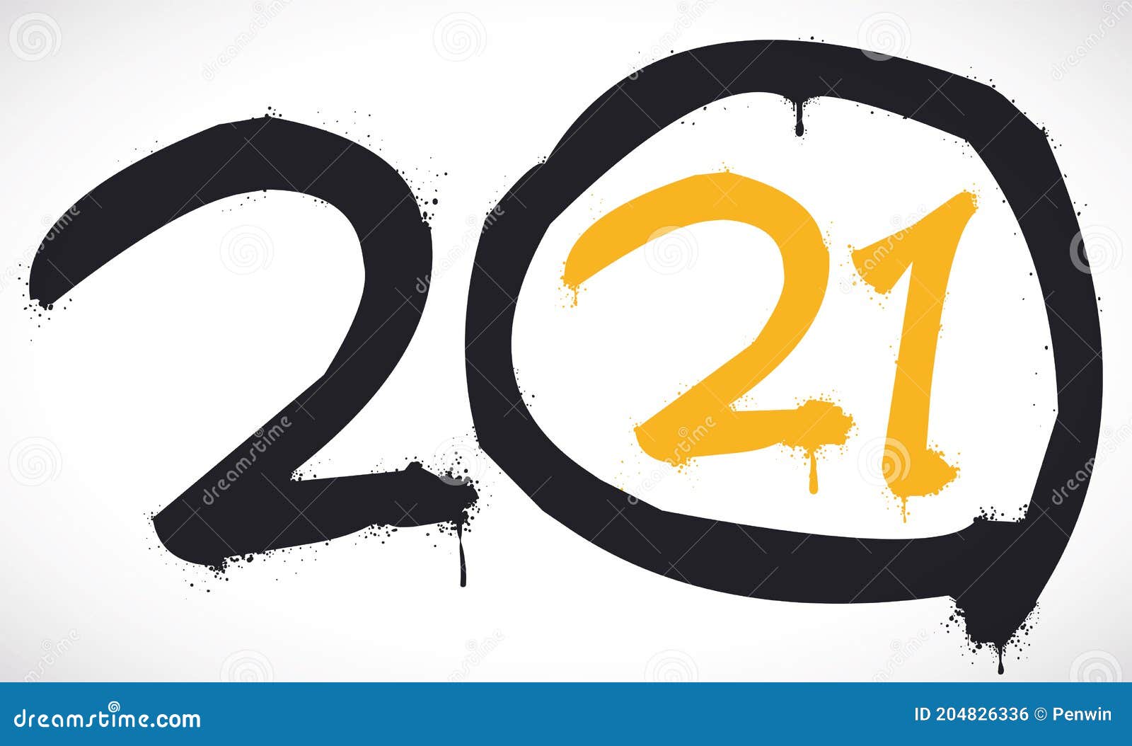 Number 2021 in Graffiti Style for a Urban Party, Vector Illustration ...