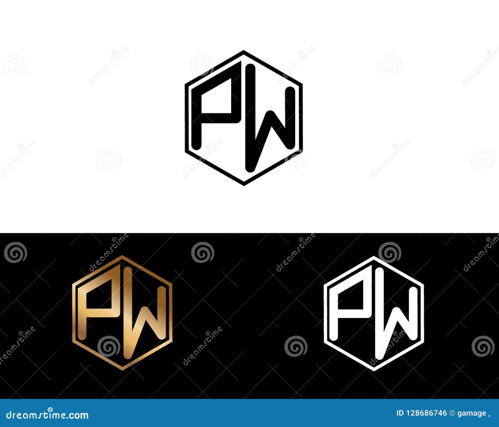 PW Letters Linked with Hexagon Shape Logo Stock Vector - Illustration ... PW Letters Linked with Hexagon Shape Logo Stock Vector - Illustration ...