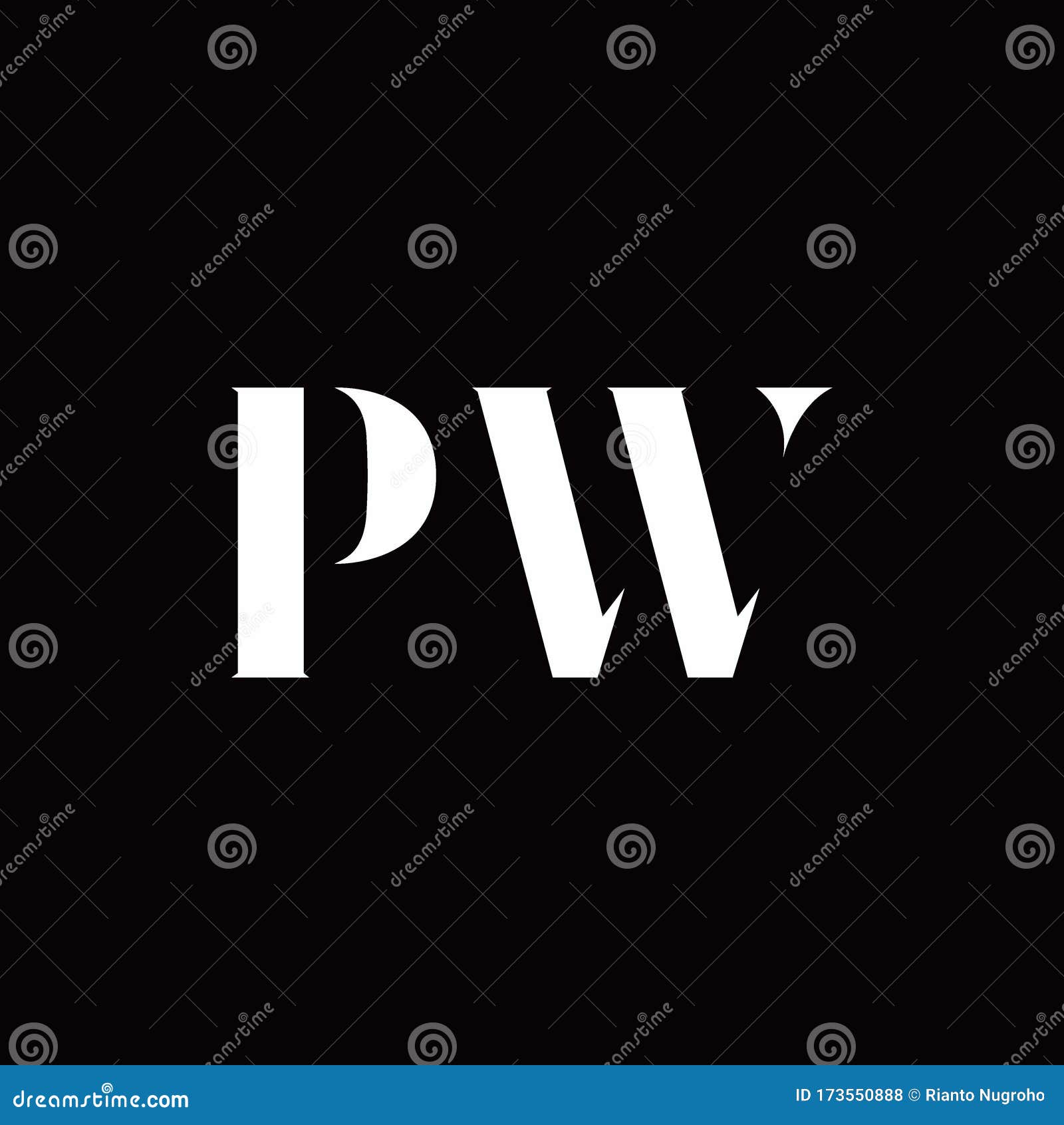 PW Logo Letter Initial Logo Designs Template Stock Vector ...