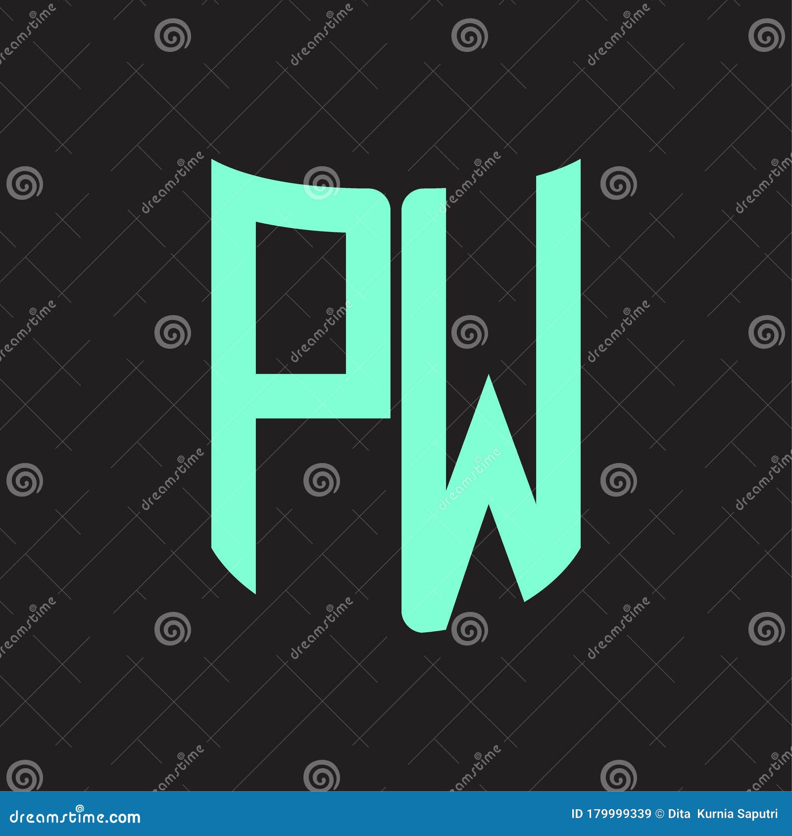 PW Logo Monogram with Ribbon Style Design Template Stock Vector ...