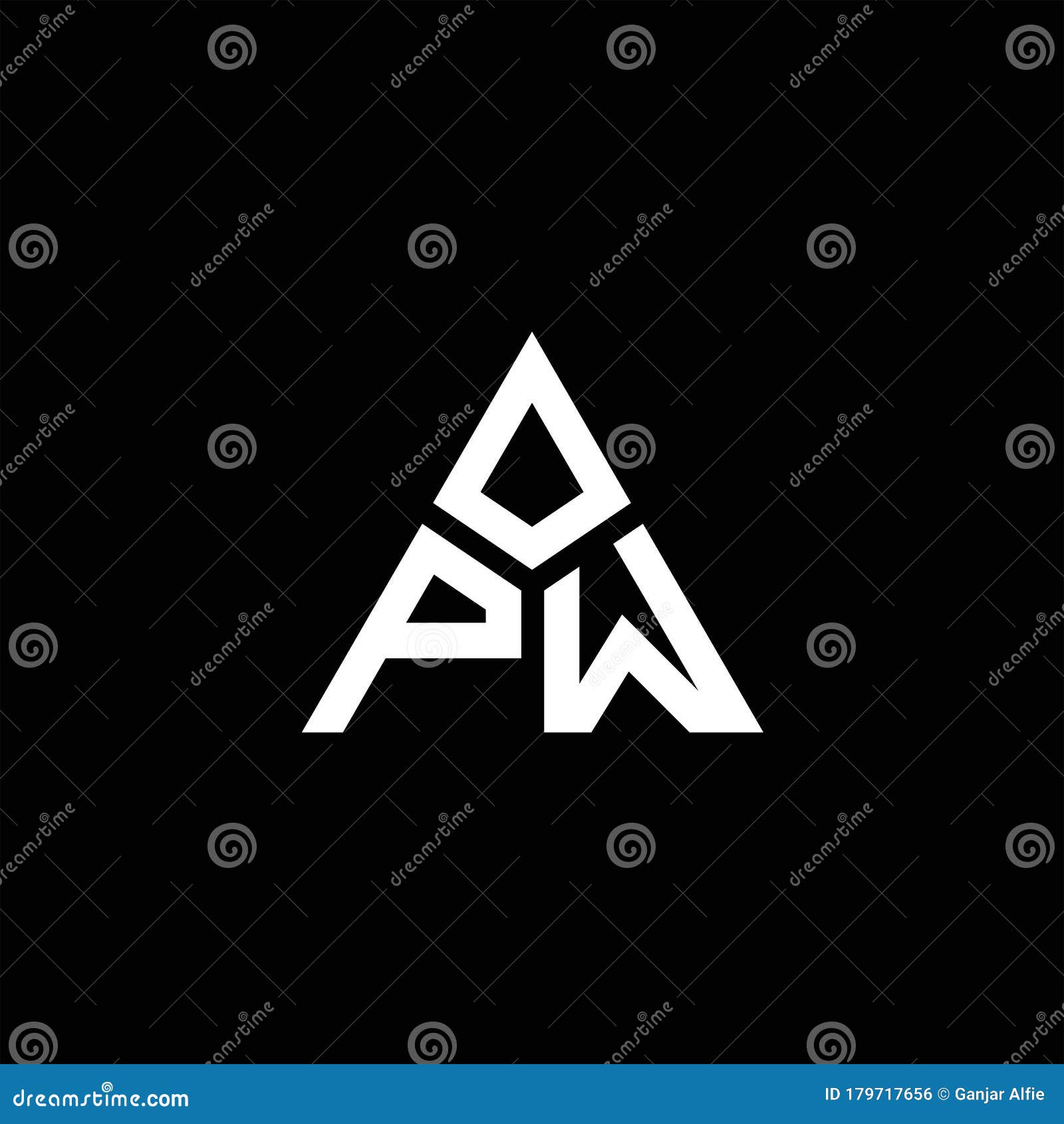 PW Monogram Logo with 3 Pieces Shape Isolated on Triangle Stock Vector ...