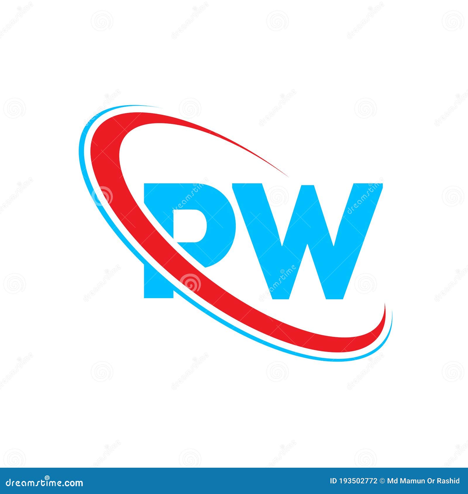 PW P W Letter Logo Design. Initial Letter PW Linked Circle Upercase ...