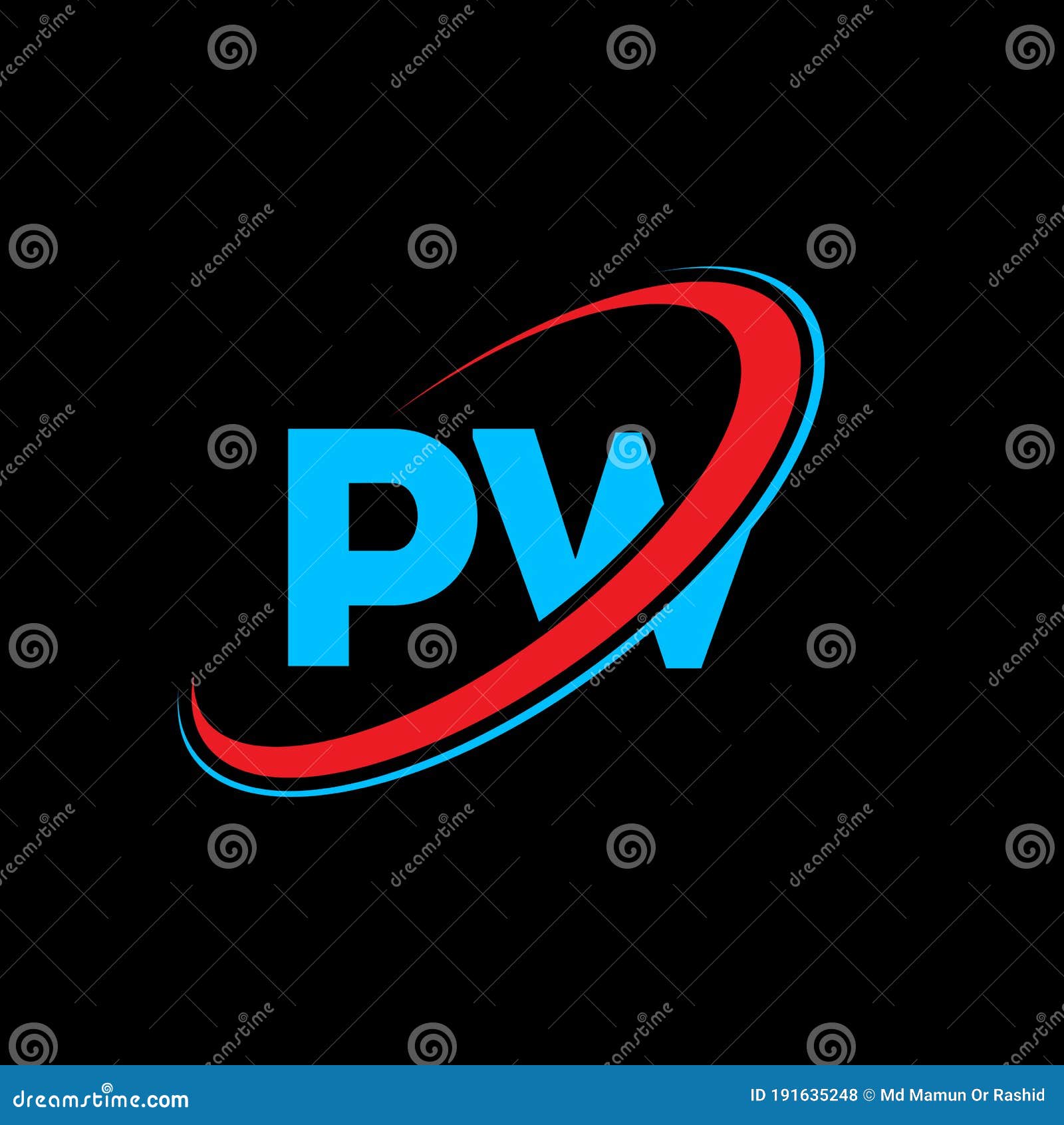 PW P W Letter Logo Design. Initial Letter PW Linked Circle Uppercase ...