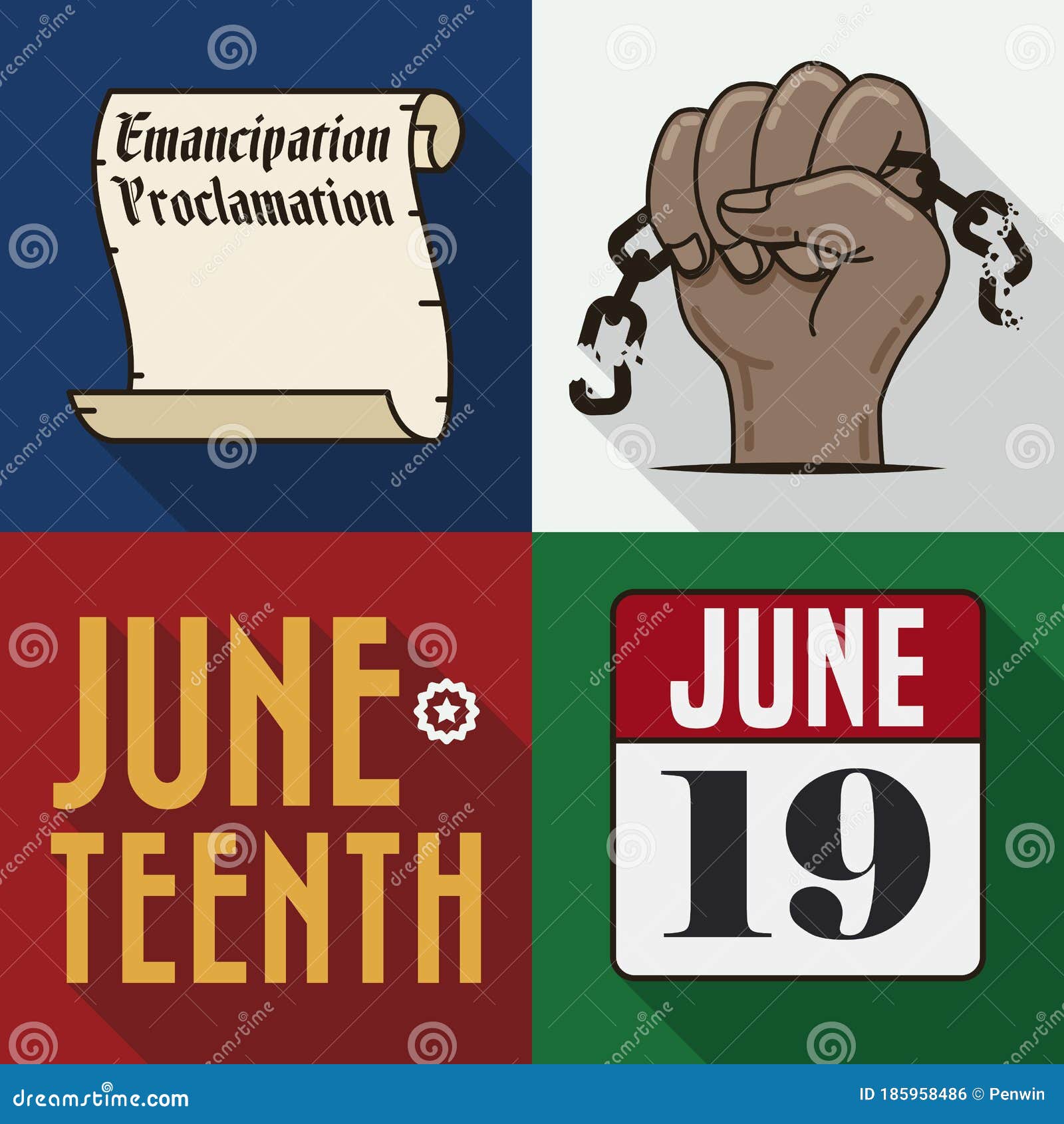 Juneteenth Representing The Liberation Cartoon Vector | CartoonDealer ...