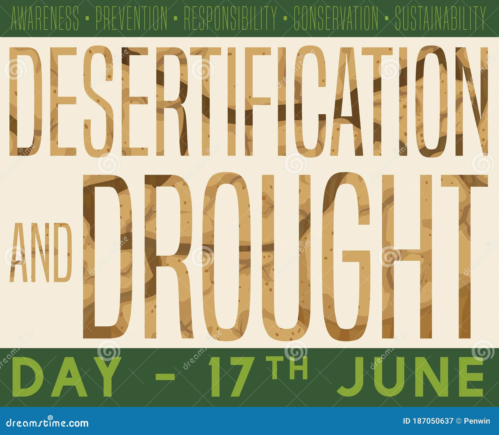 Text Over Arid Ground and Precepts for Desertification and Drought Day ...
