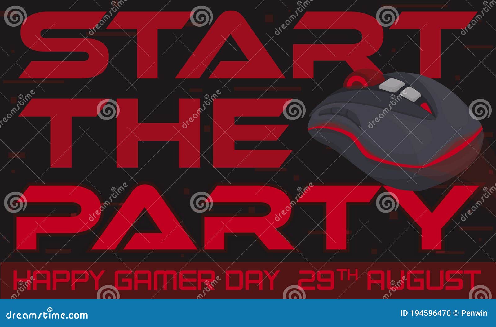 Red Design with Gamer Mouse and Greeting To Celebrate Gamer Day, Vector ...