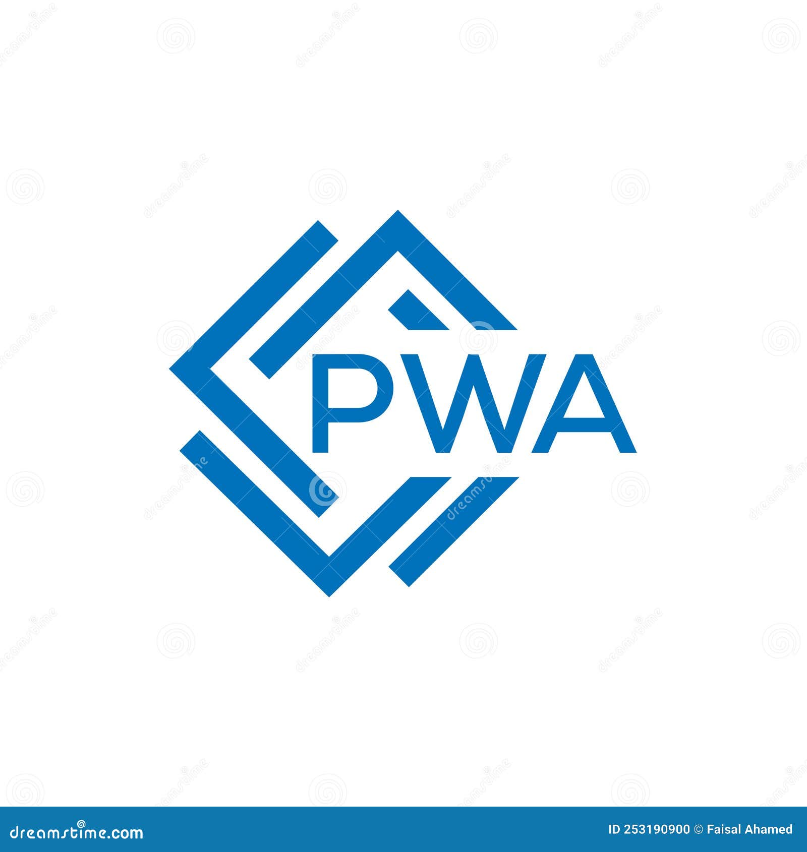 PWA Letter Logo Design on White Background. PWA Creative Circle Letter ...