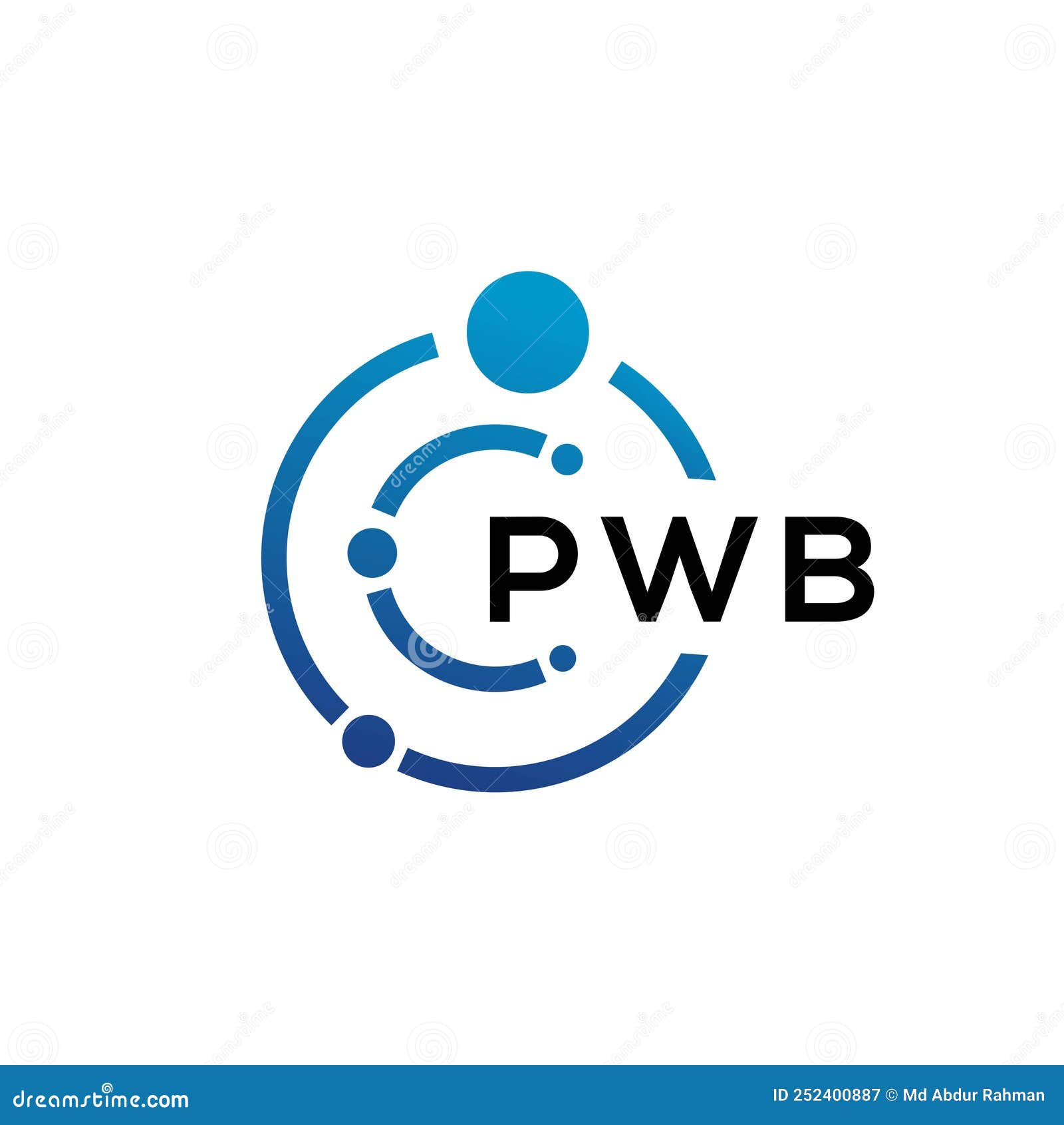PWB Letter Technology Logo Design on White Background. PWB Creative ...