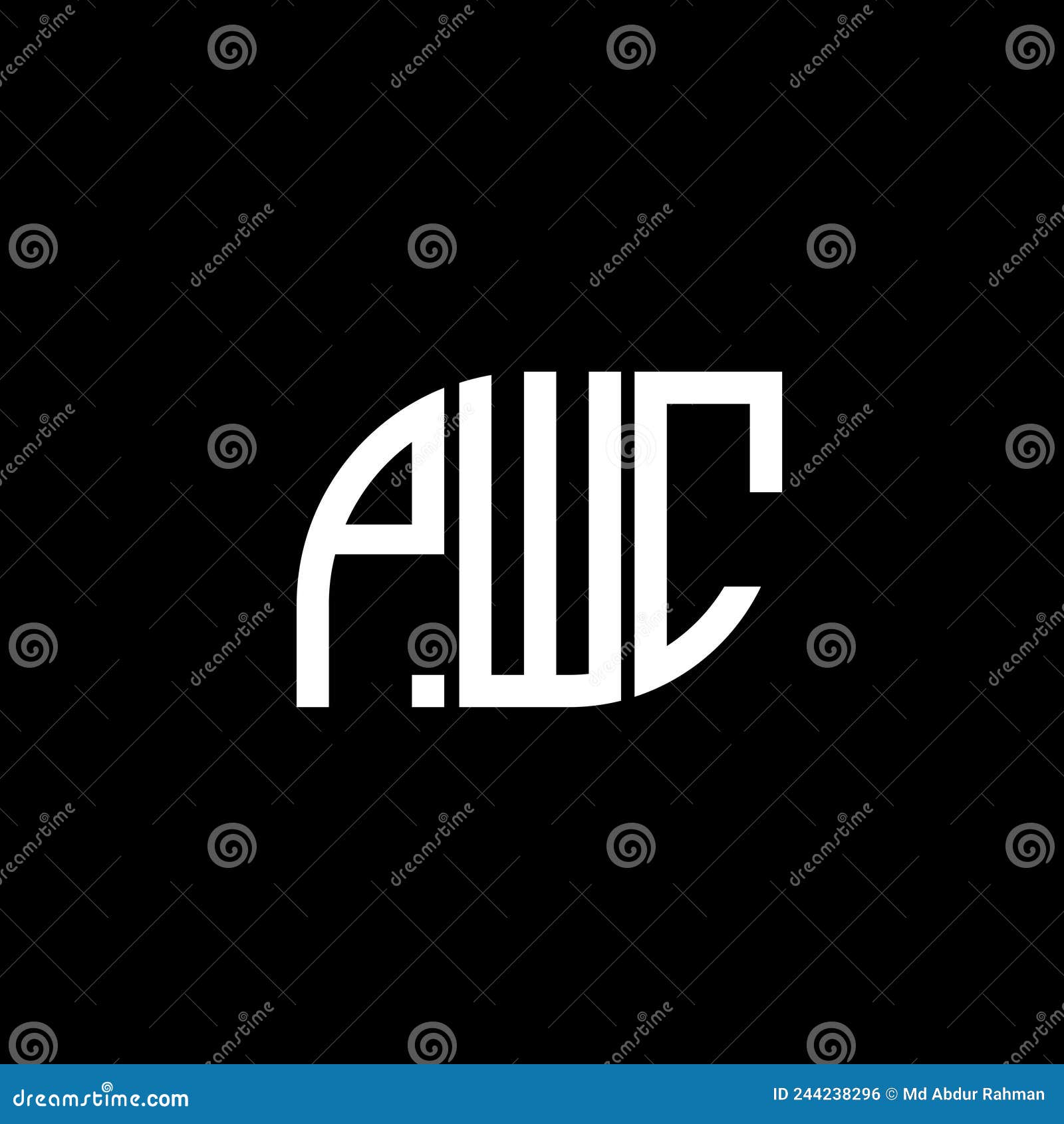 PWC Letter Logo Design on Black Background.PWC Creative Initials Letter ...