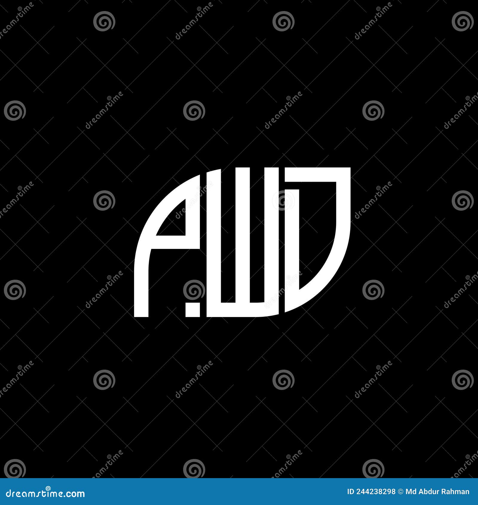 PWD Letter Logo Design on Black Background.PWD Creative Initials Letter ...