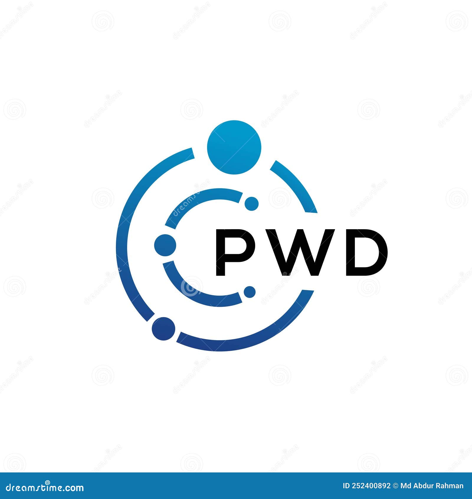 PWD Letter Technology Logo Design on White Background. PWD Creative ...