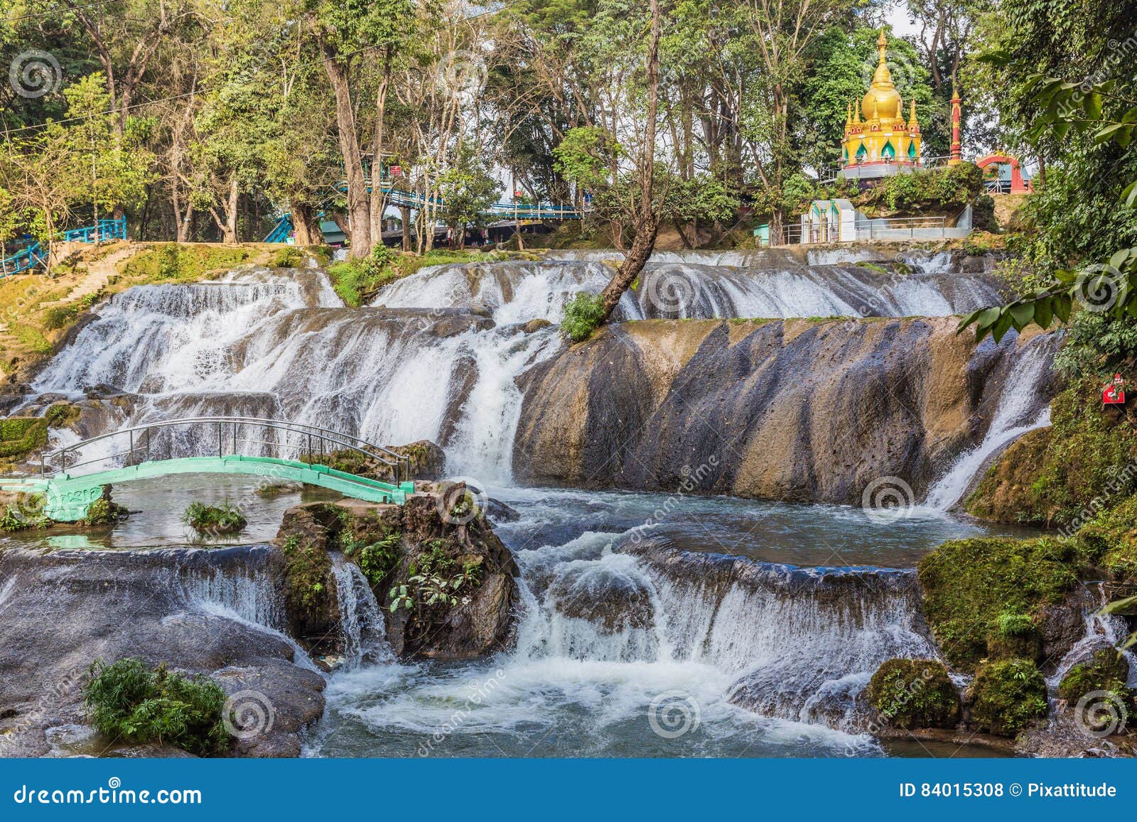 Pwe Gauk Waterfall Pyin Oo Lwin Myanmar Stock Photo - Image of buddhism ...