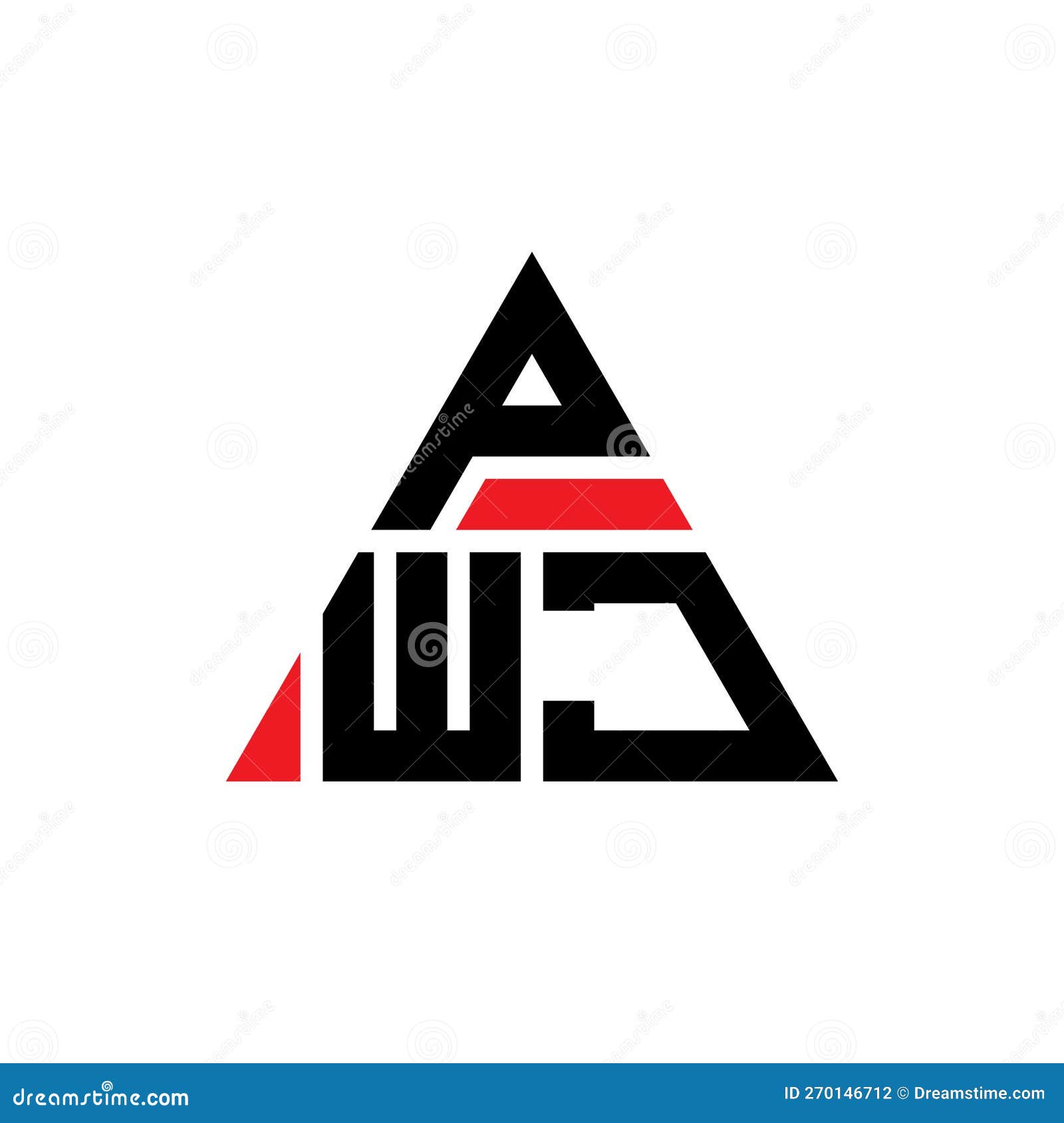 PWJ Triangle Letter Logo Design with Triangle Shape. PWJ Triangle Logo ...