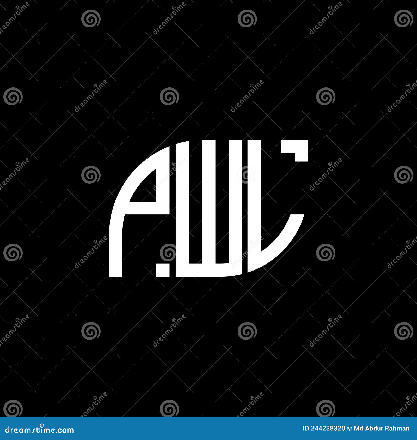 PWL Letter Logo Design on Black Background.PWL Creative Initials Letter ...
