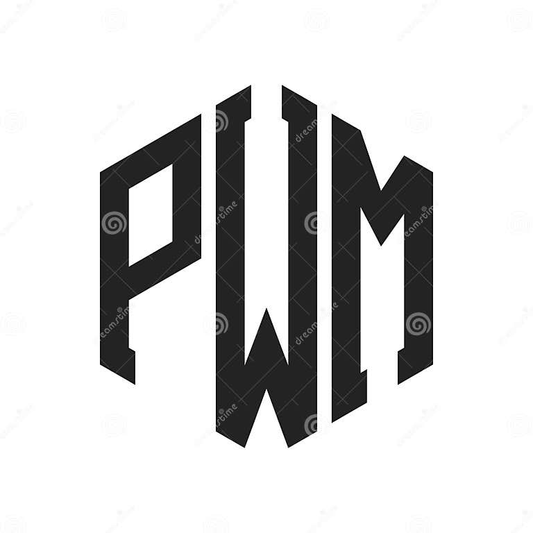 PWM Logo Design. Initial Letter PWM Monogram Logo Using Hexagon Shape ...